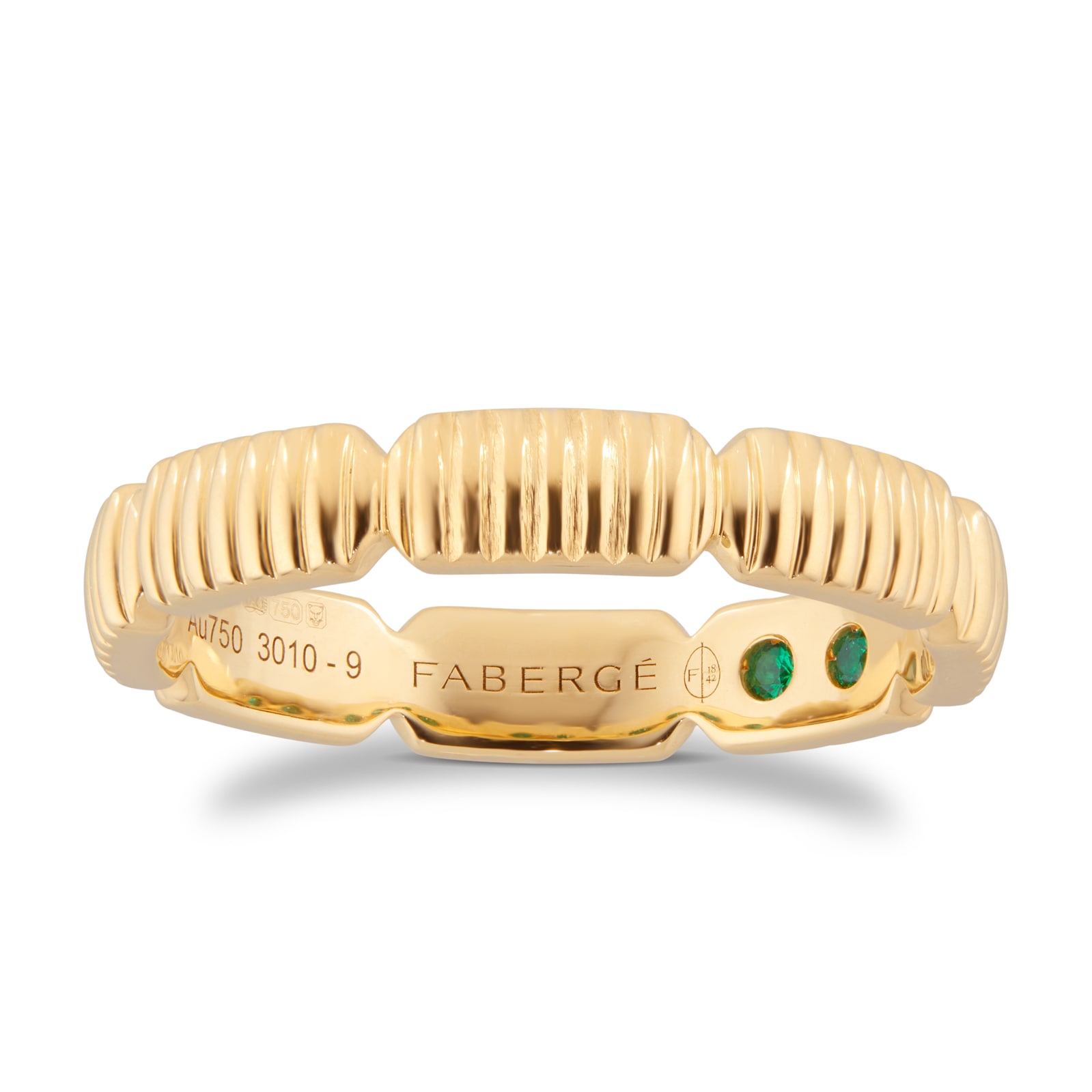 Fabergé Colours of Love 18ct Yellow Gold Fluted Ring with Hidden ...