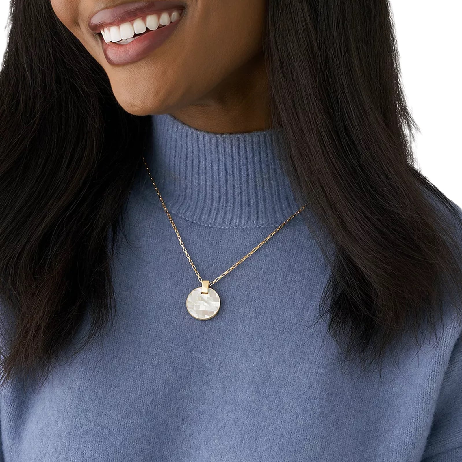 Skagen Agnethe Yellow Gold Coloured Mother Of Pearl Pendant Necklace ...