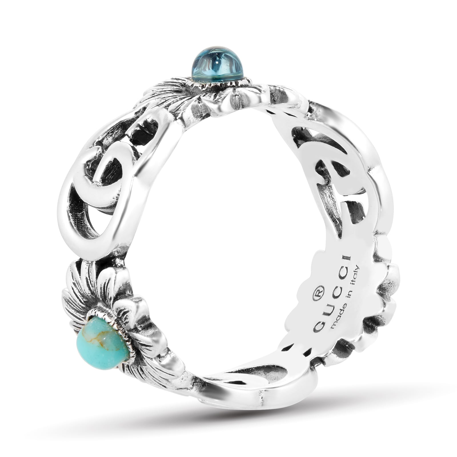 Gucci Sterling Silver GG Running Flower Ring YBC527394001 | Goldsmiths