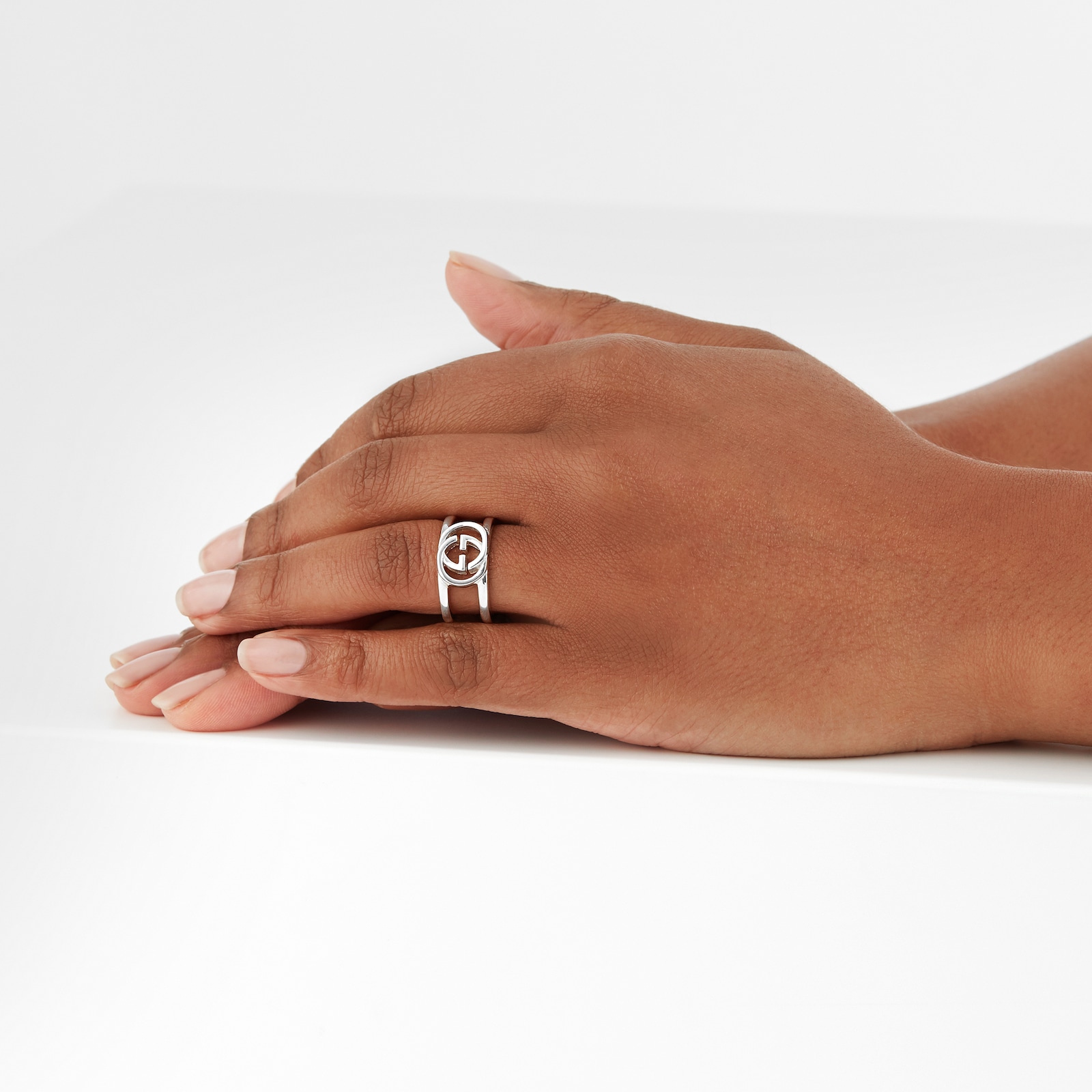 Gucci Silver Interlocking G 9mm Ring YBC295716001 | Goldsmiths