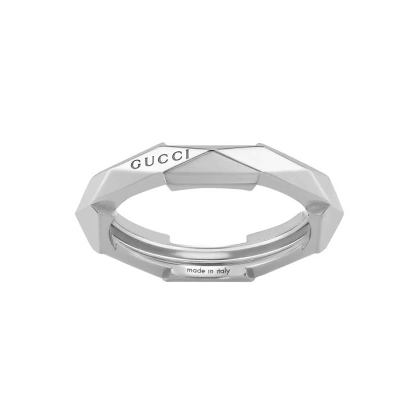 Gucci 18ct White Gold Gucci Link to Love Stud Ring YBC662177002 ...