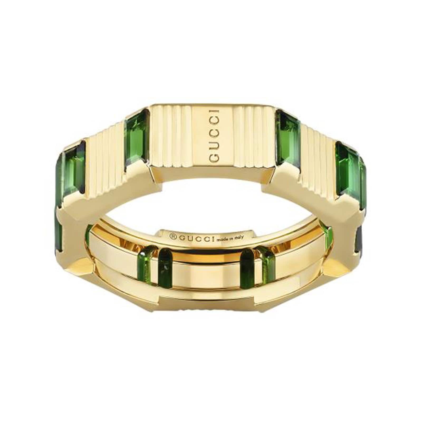 Gucci 18ct Yellow Gold Gucci Link to Love Tourmaline Ring - Size 7 ...