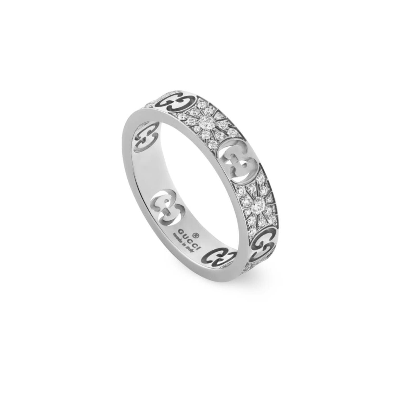 Gucci Icon 18ct White Gold 0.46ct Diamond Ring YBC729415002 | Goldsmiths