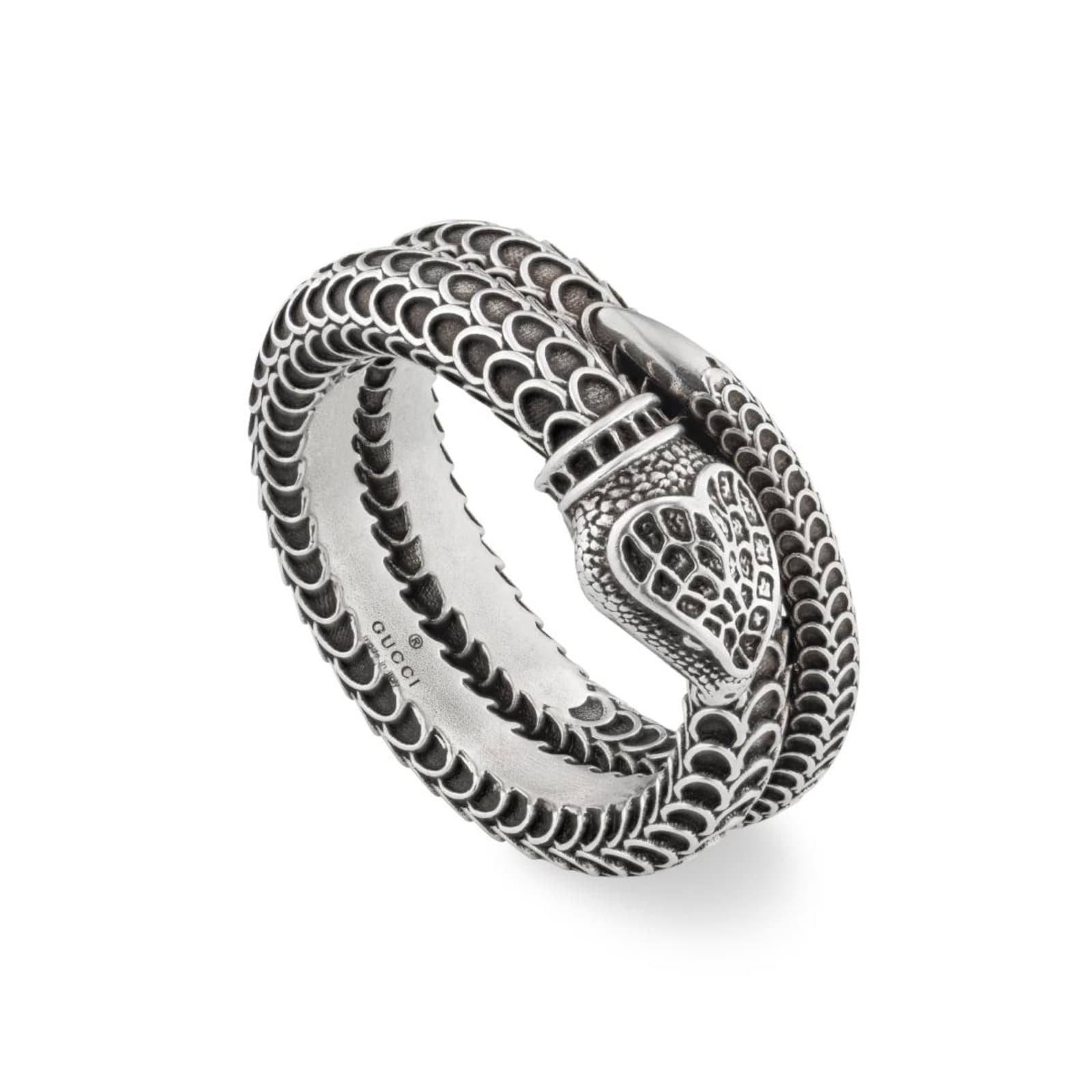 Gucci Gucci Garden Sterling Silver Aged Snake Ring YBC577294001 ...