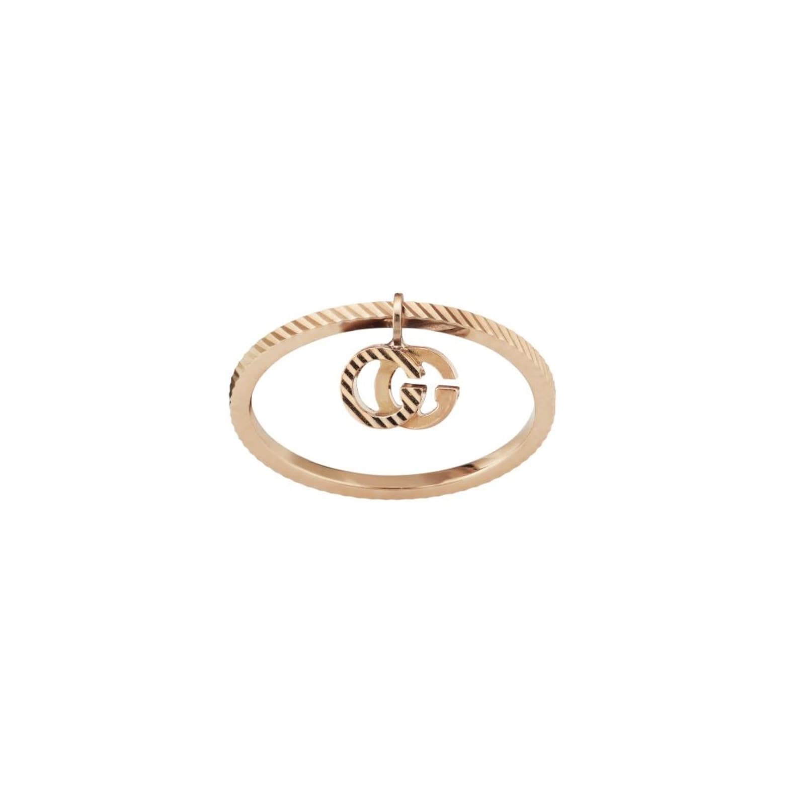 Gucci 18ct Rose Gold GG Running Charm Ring YBC648599003 | Goldsmiths