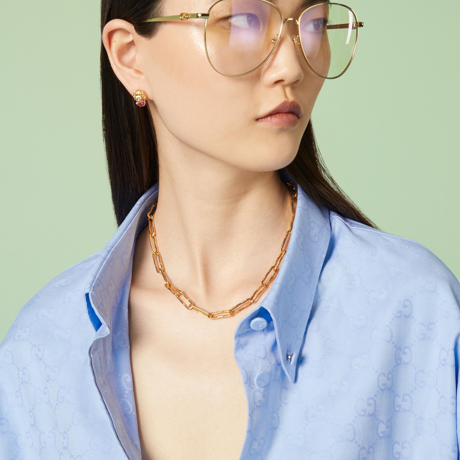 Gucci 18ct Yellow Gold Paper Clip Gucci Link to Love Thick Chain ...