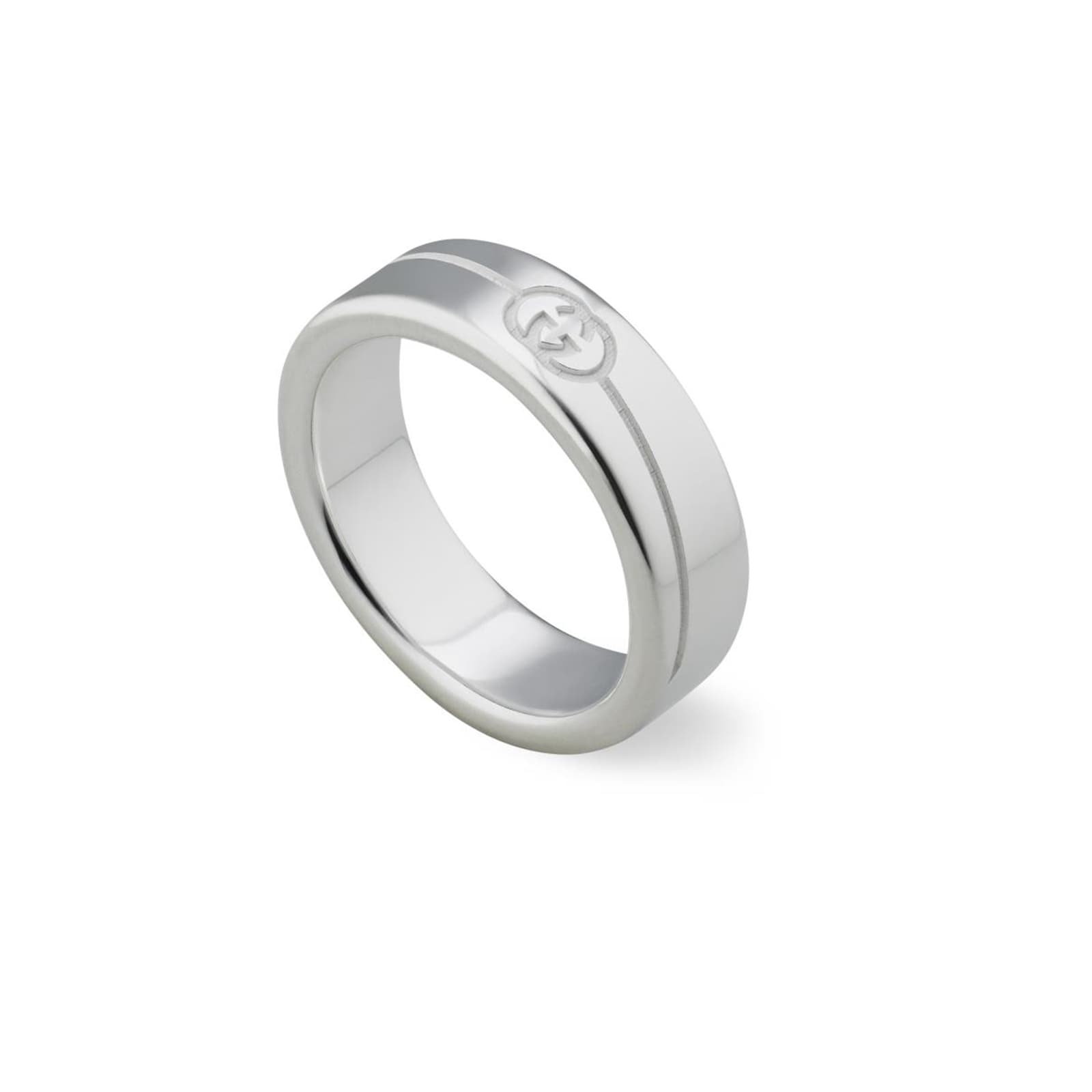Gucci Tag Sterling Silver With Interlocking G Logo 6mm Ring ...