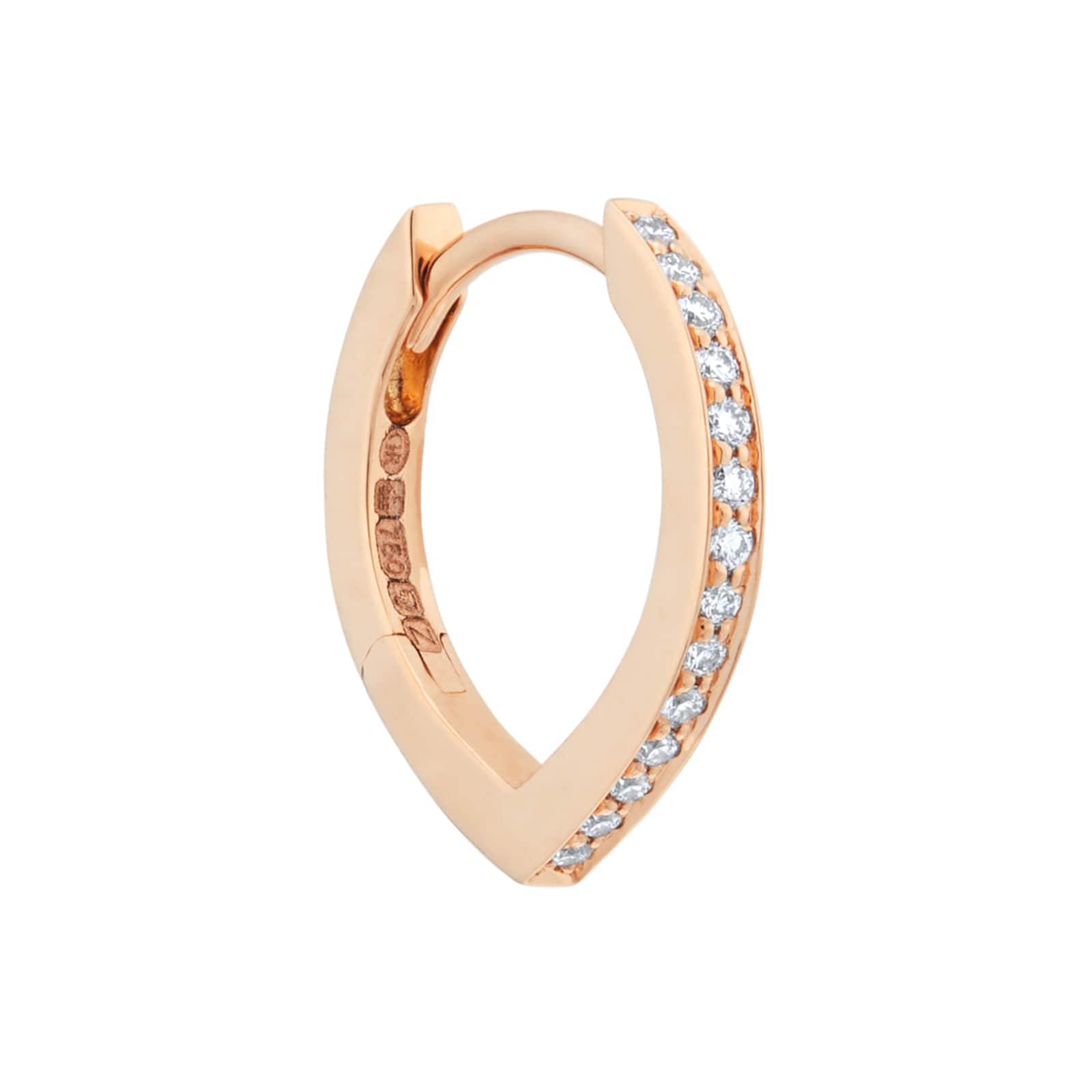 Repossi Antifer 18ct Rose Gold & 0.07ct Diamond Pave Earring ...