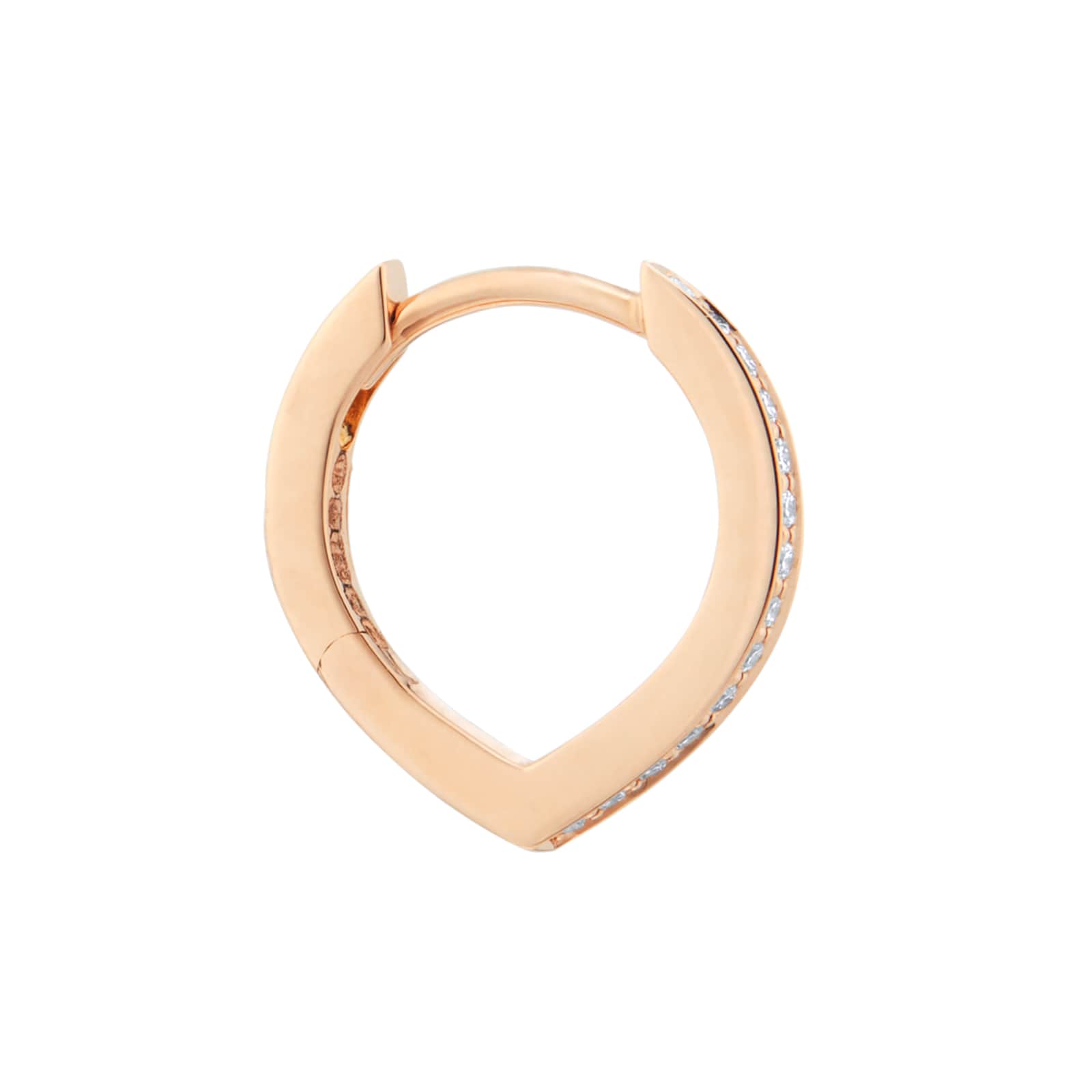 Repossi Antifer 18ct Rose Gold & 0.07ct Diamond Pave Earring ...
