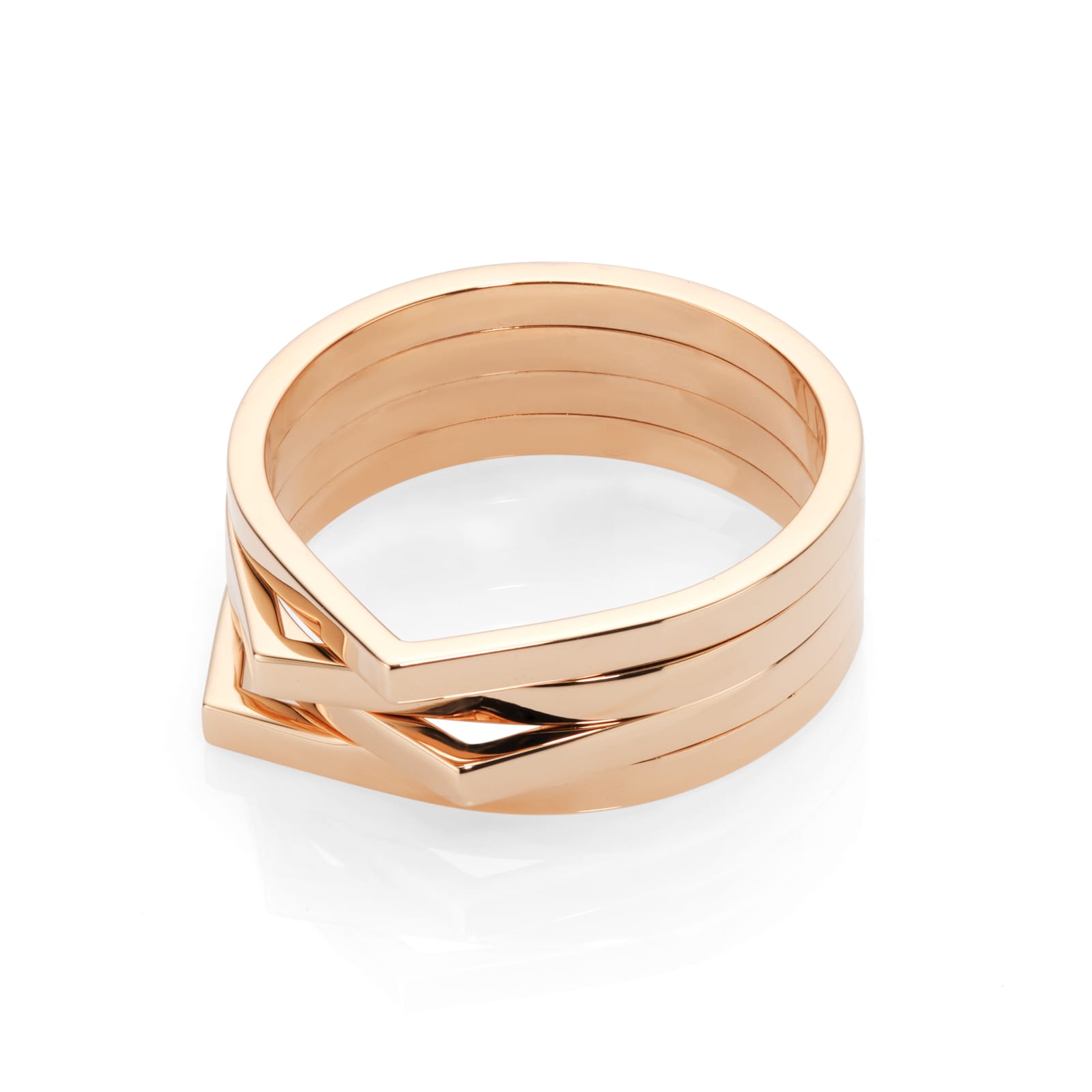 Repossi Antifer 18ct Rose Gold Four Row Ring RAF0BEPG00000 | Goldsmiths
