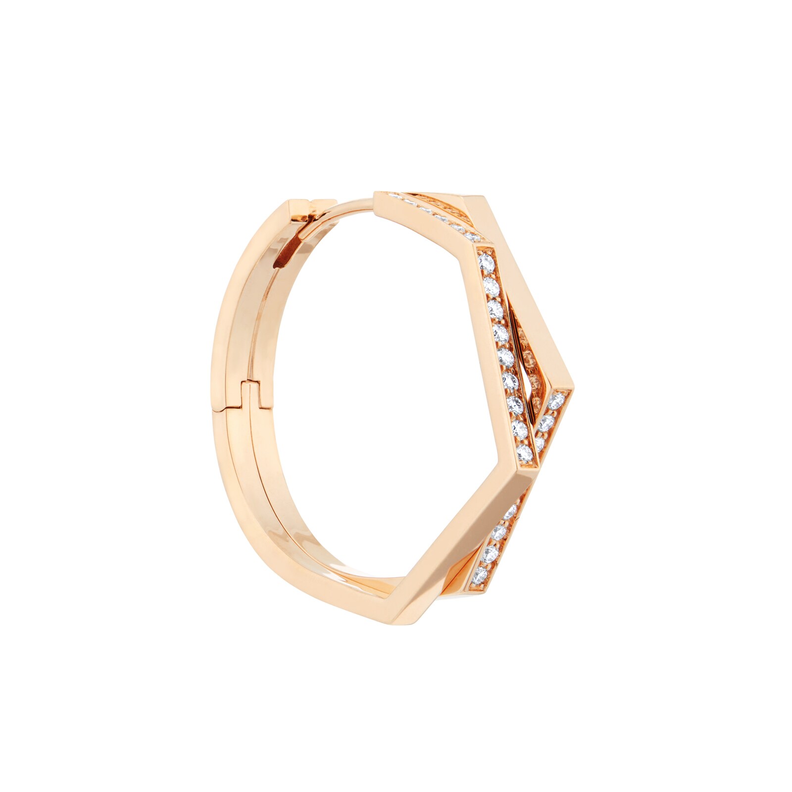 Repossi Antifer 18ct Rose Gold & 0.20ct Diamond Two Row Earring ...
