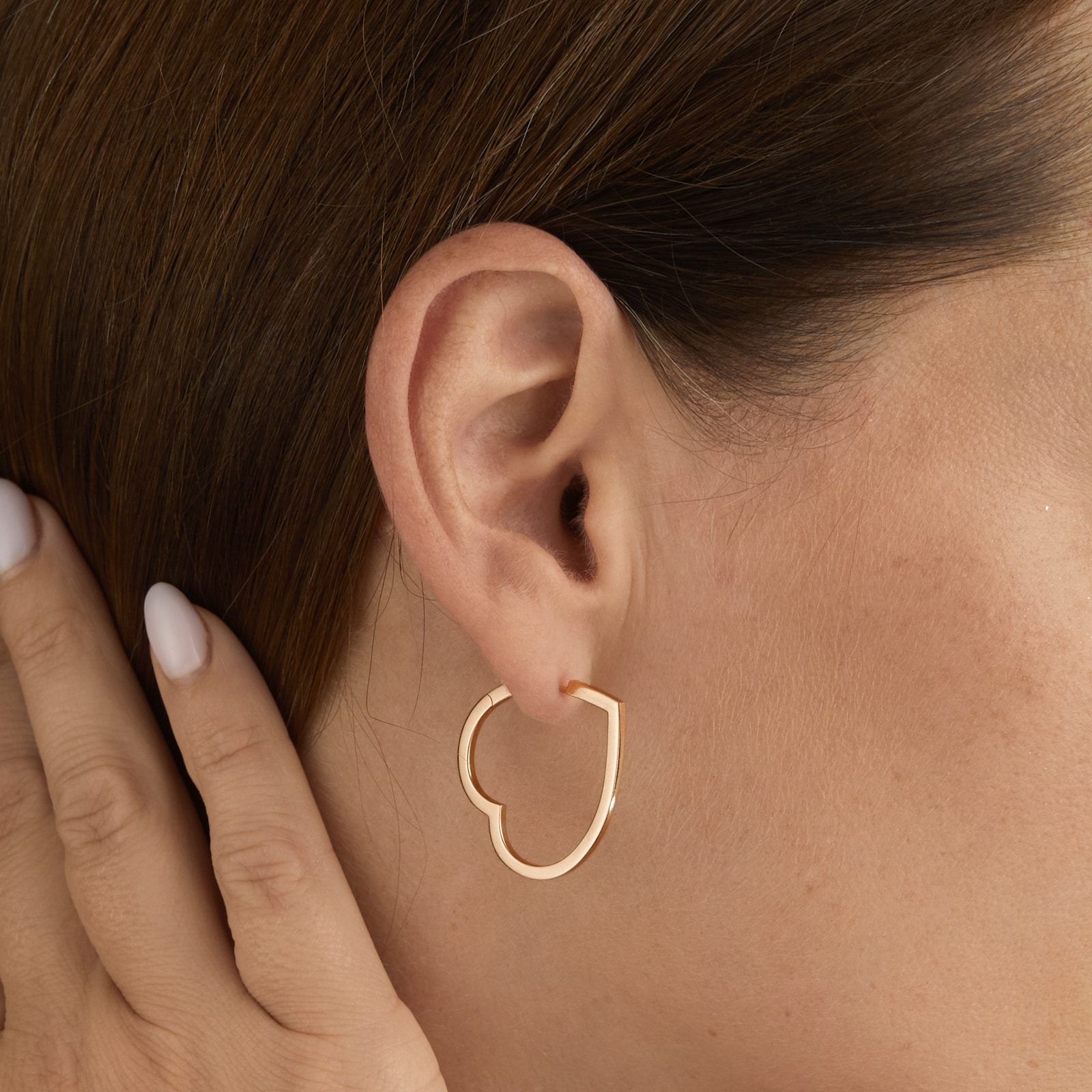 Repossi Antifer 18ct Rose Gold Large Heart Hoop Earring EAH0ABPG00000 | Goldsmiths