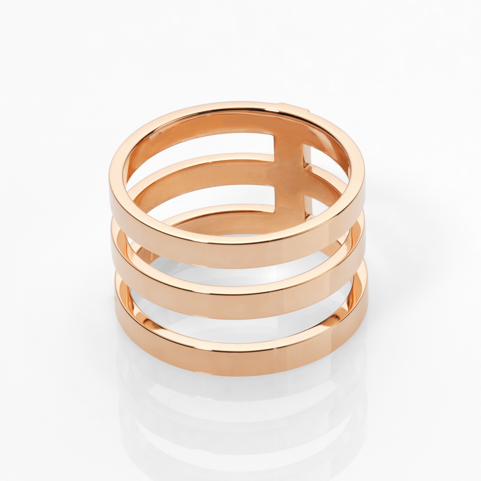 Repossi Berbere 18ct Rose Gold Three Row Ring RMT0ACPG00000 | Goldsmiths
