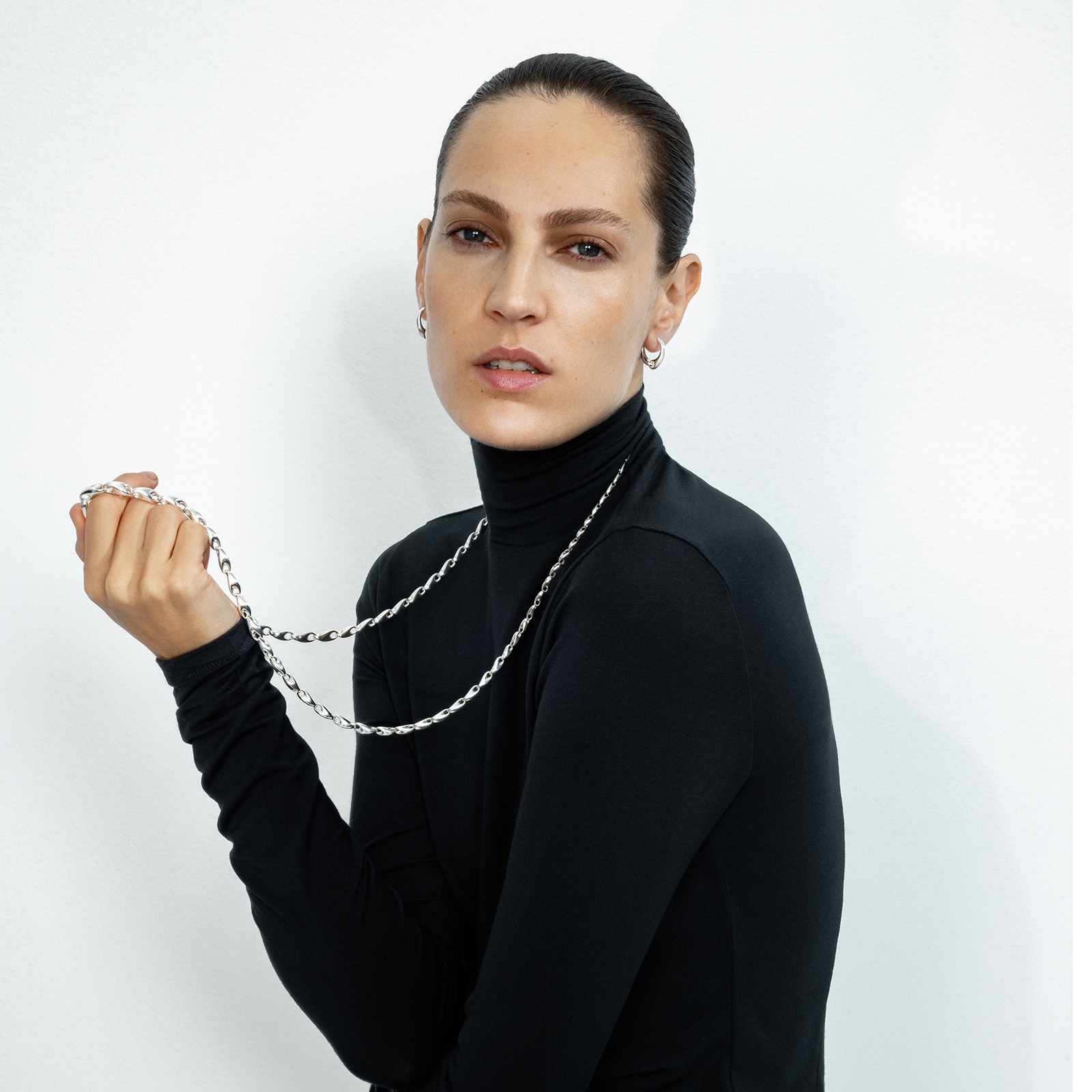 Georg Jensen Sterling Silver Reflect Graduated Chain Necklace 20001518 ...