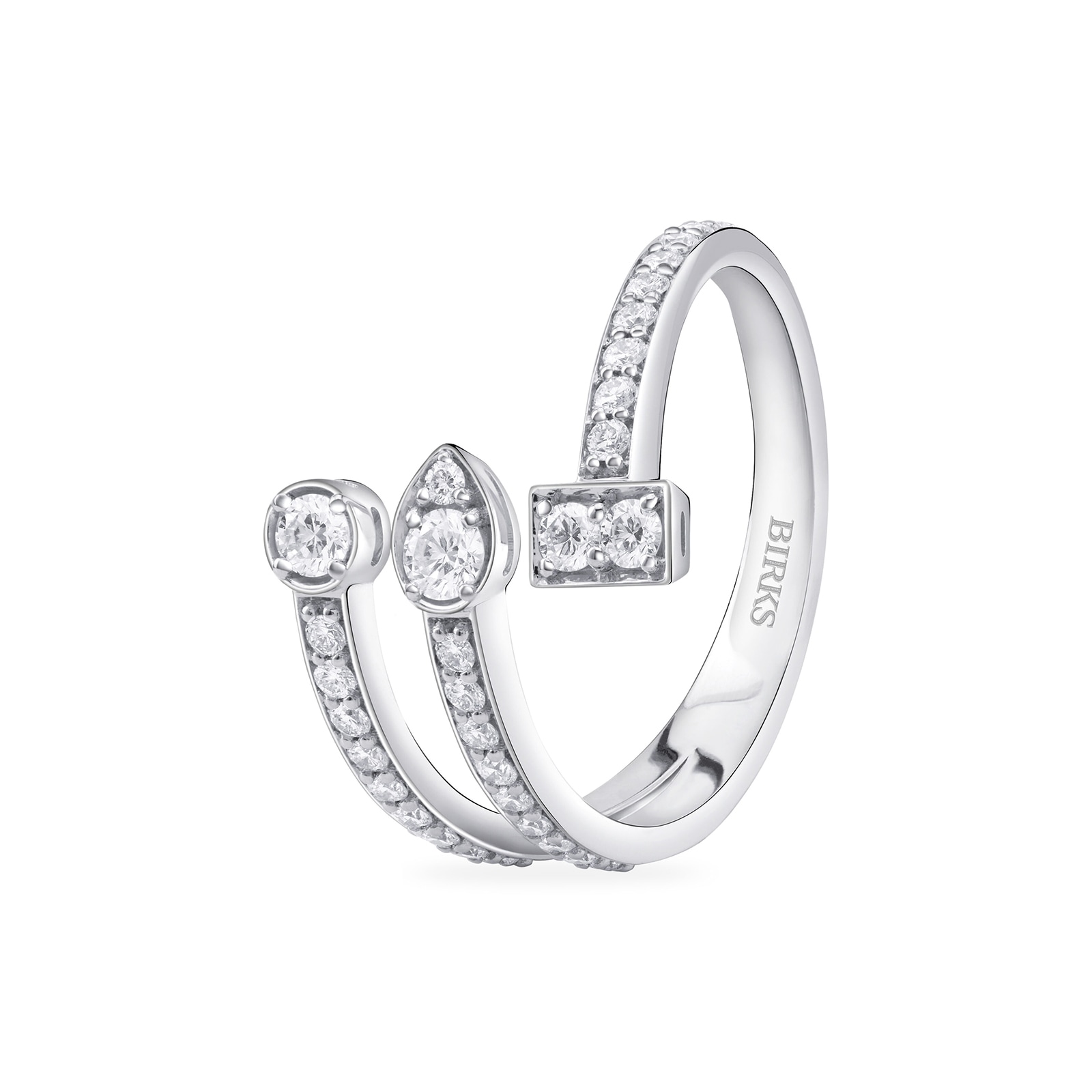 Bijoux Birks 18ct White Gold 0.47ct Diamond Splash Ring 450016185695 ...