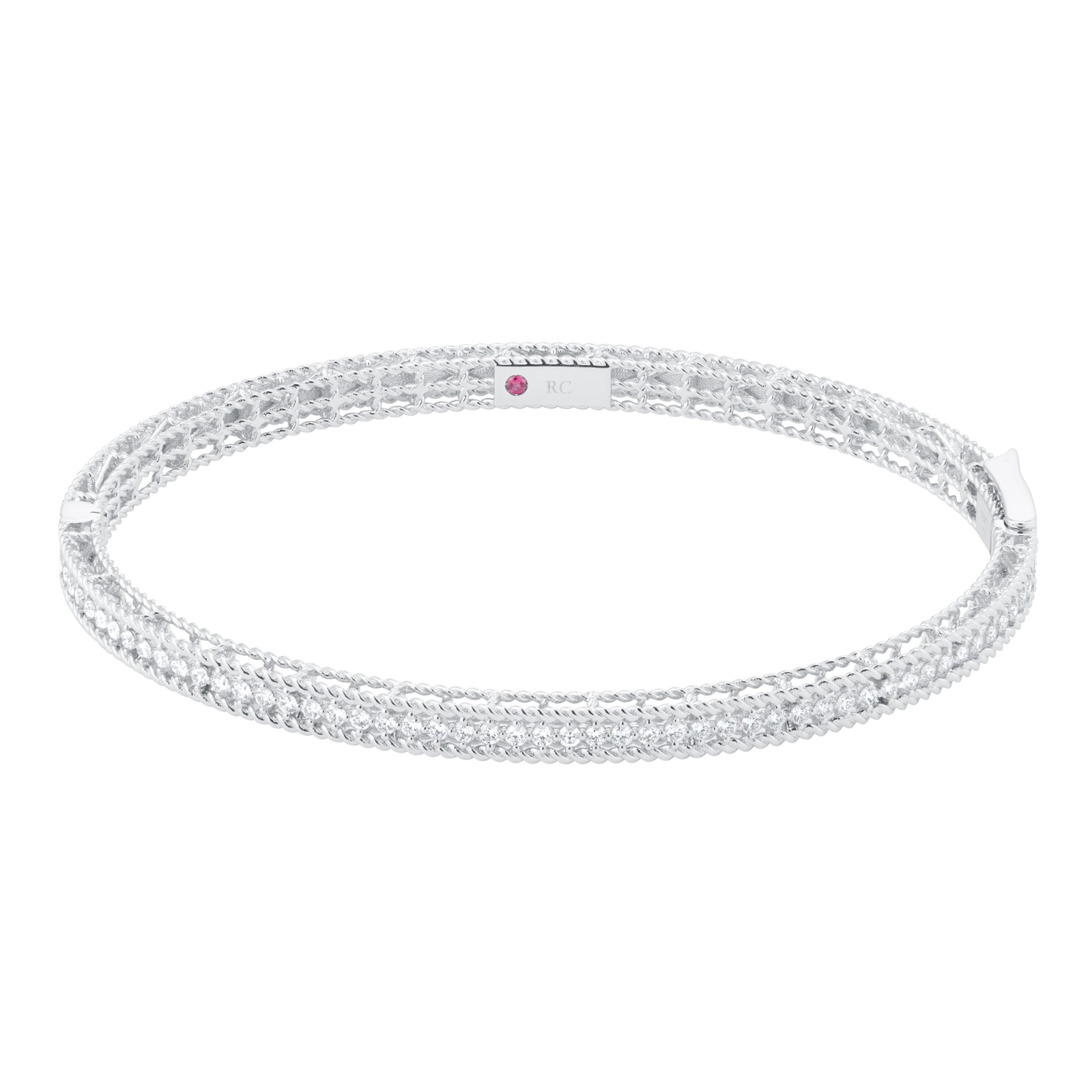 Roberto Coin Symphony 18ct White Gold 0.57cttw Diamond Bangle ...