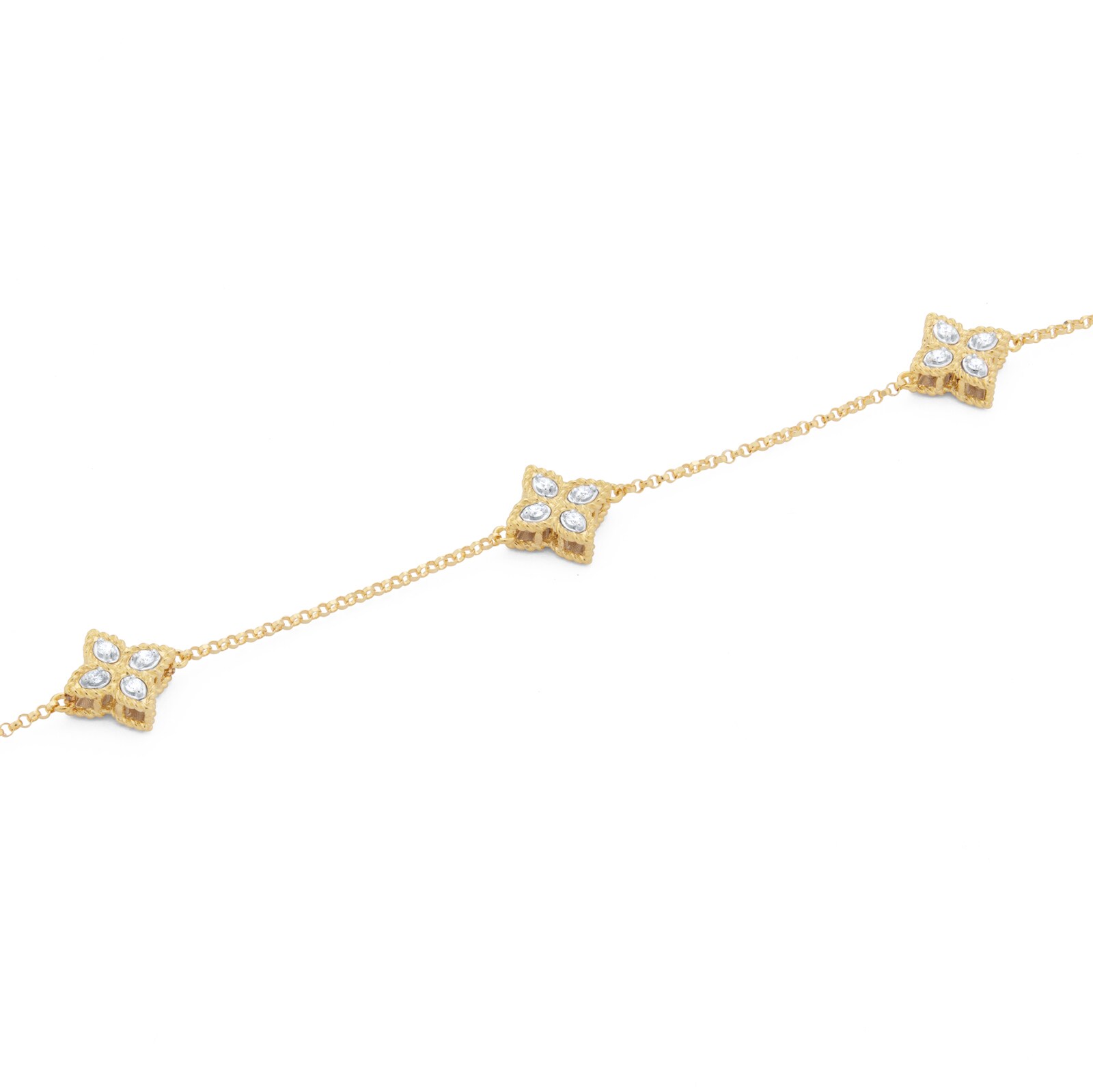 Roberto Coin Princess Flower 18ct Yellow Gold Diamond Bracelet ADR777BR1093 | Goldsmiths