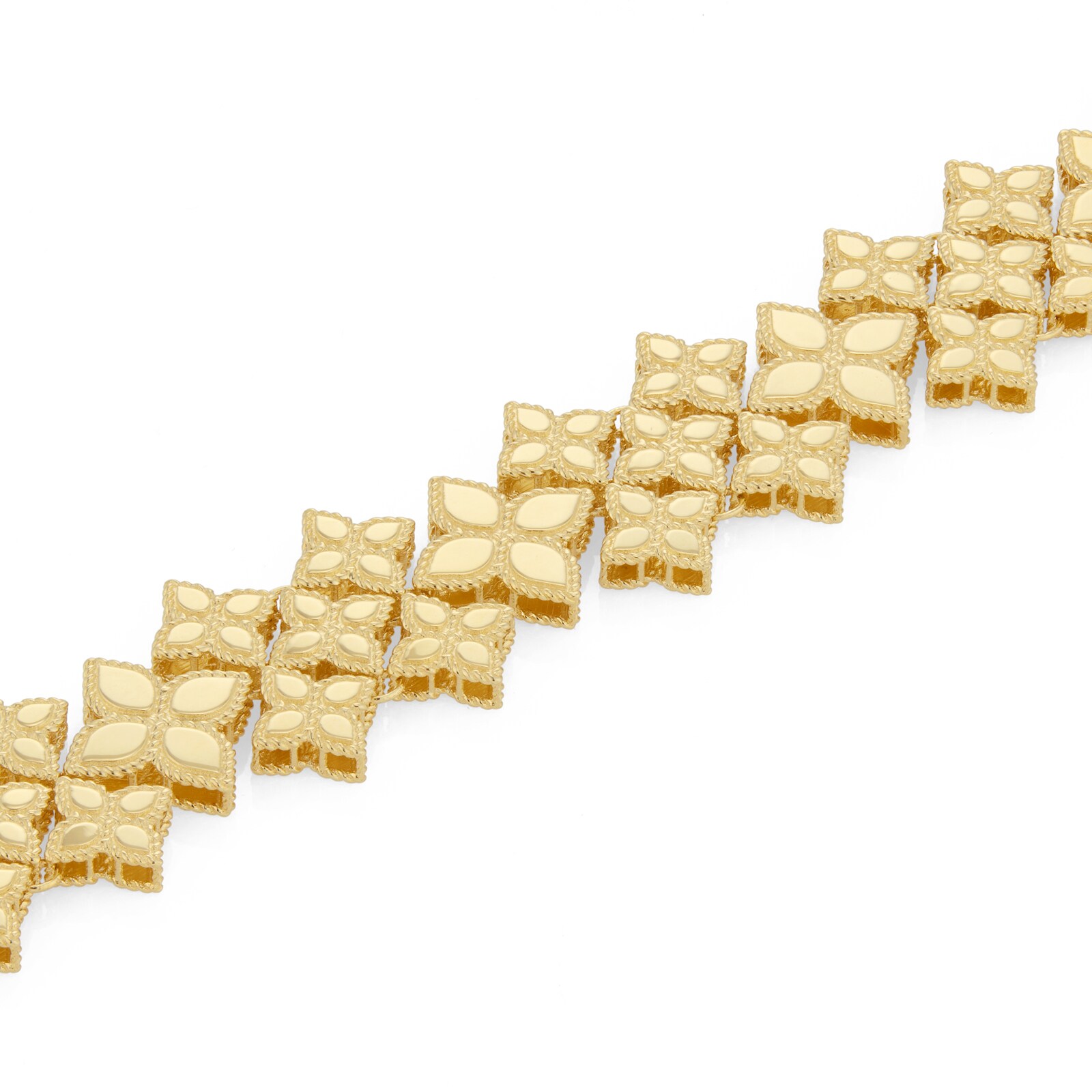 Roberto Coin Princess Flower 18ct Yellow Gold Floral Design Bracelet AR777BR0634 Y | Goldsmiths