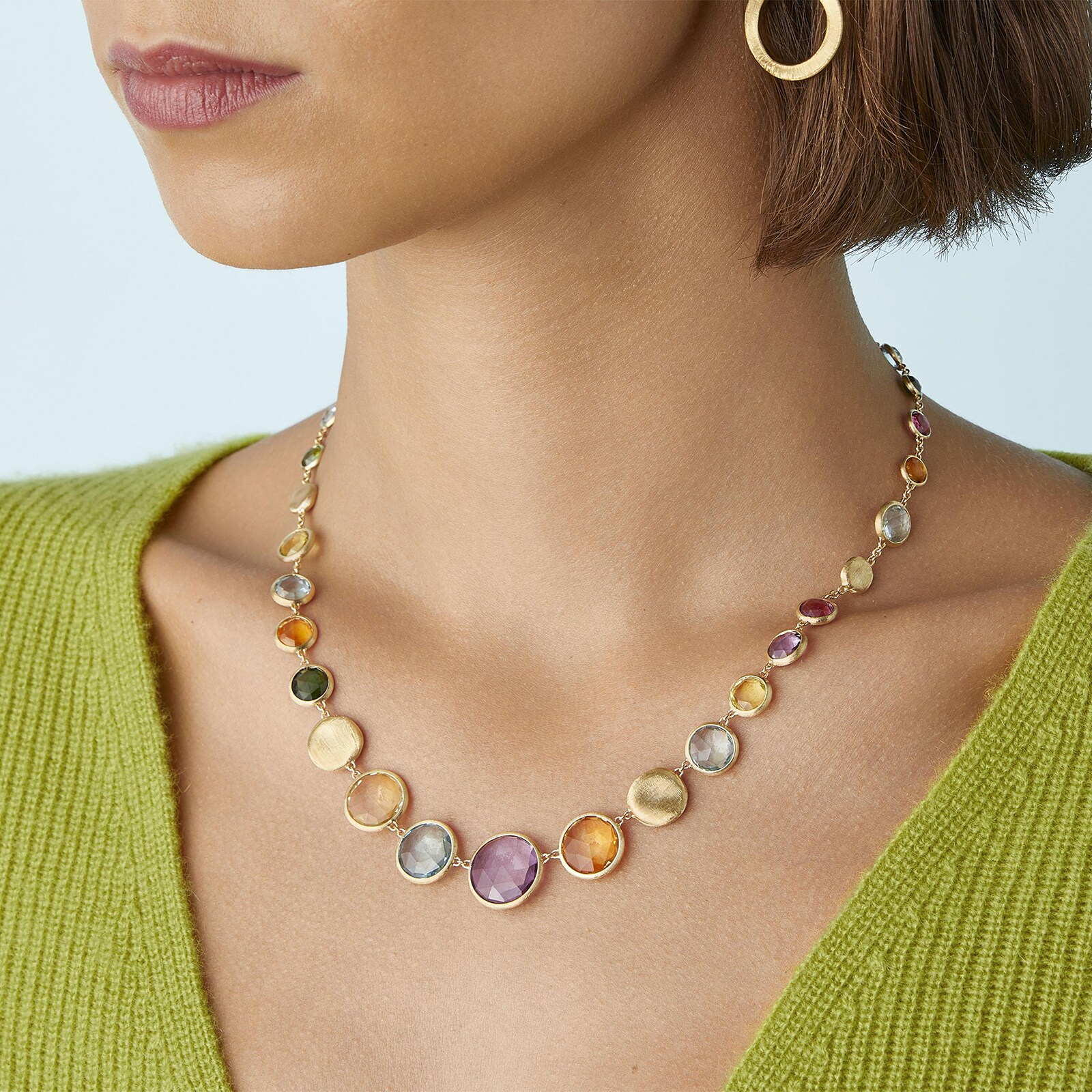 Marco Bicego 18ct Yellow Gold Jaipur Colour Collection Multicoloured ...