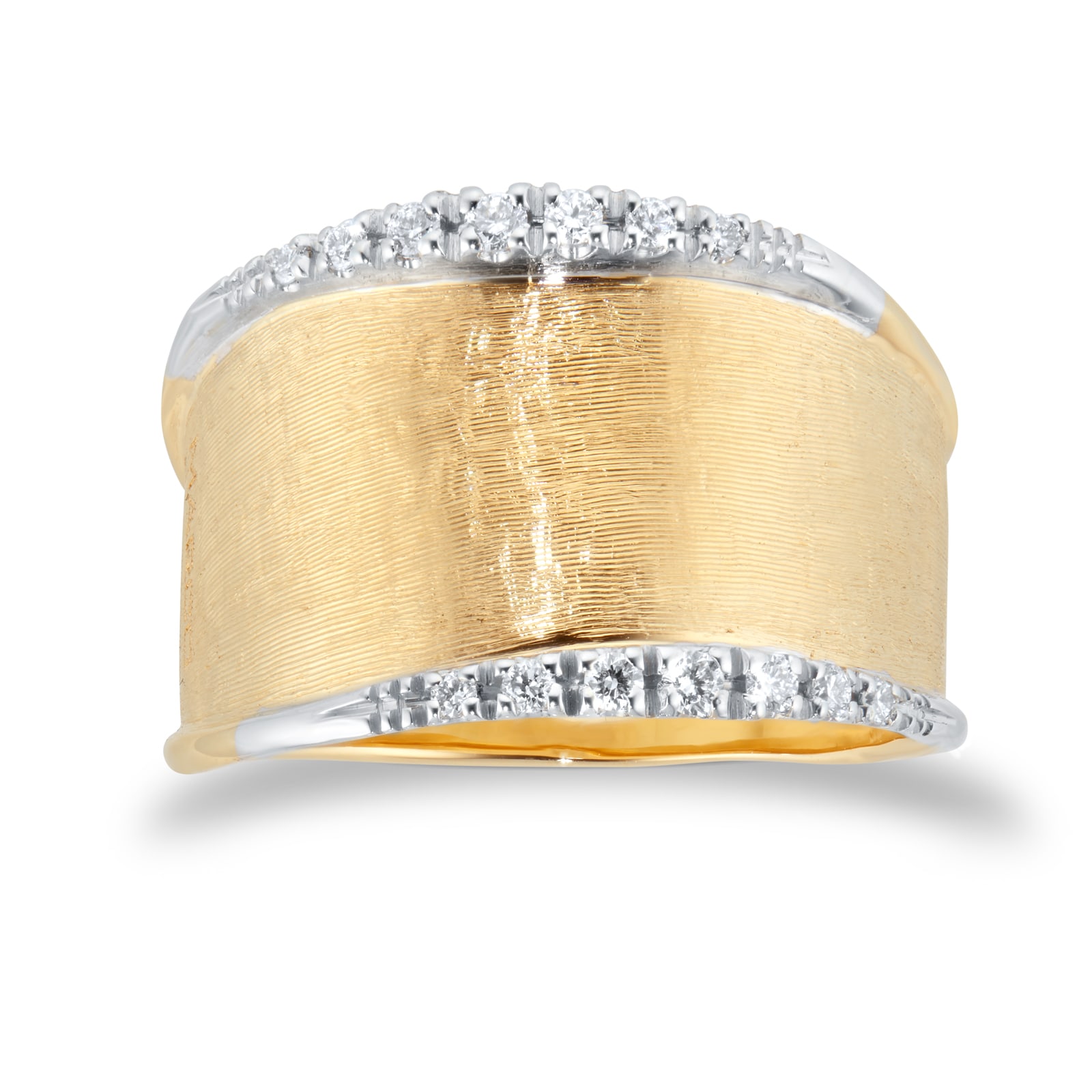 Marco Bicego 18ct Yellow Gold Lunaria Collection Diamond Ring AB550 B ...