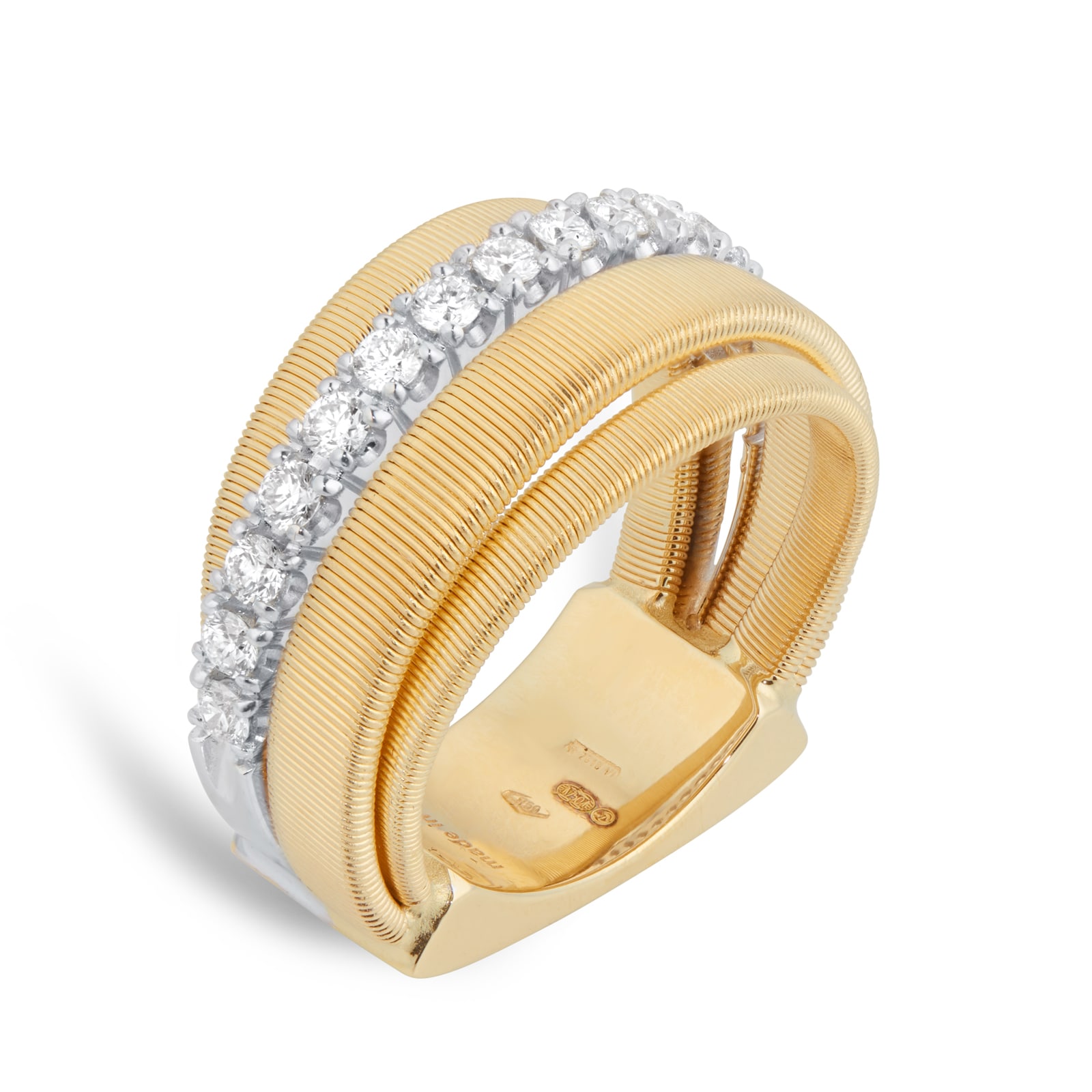 Marco Bicego 18ct Yellow Gold Masai Collection Diamond Ring AG363 B YW ...