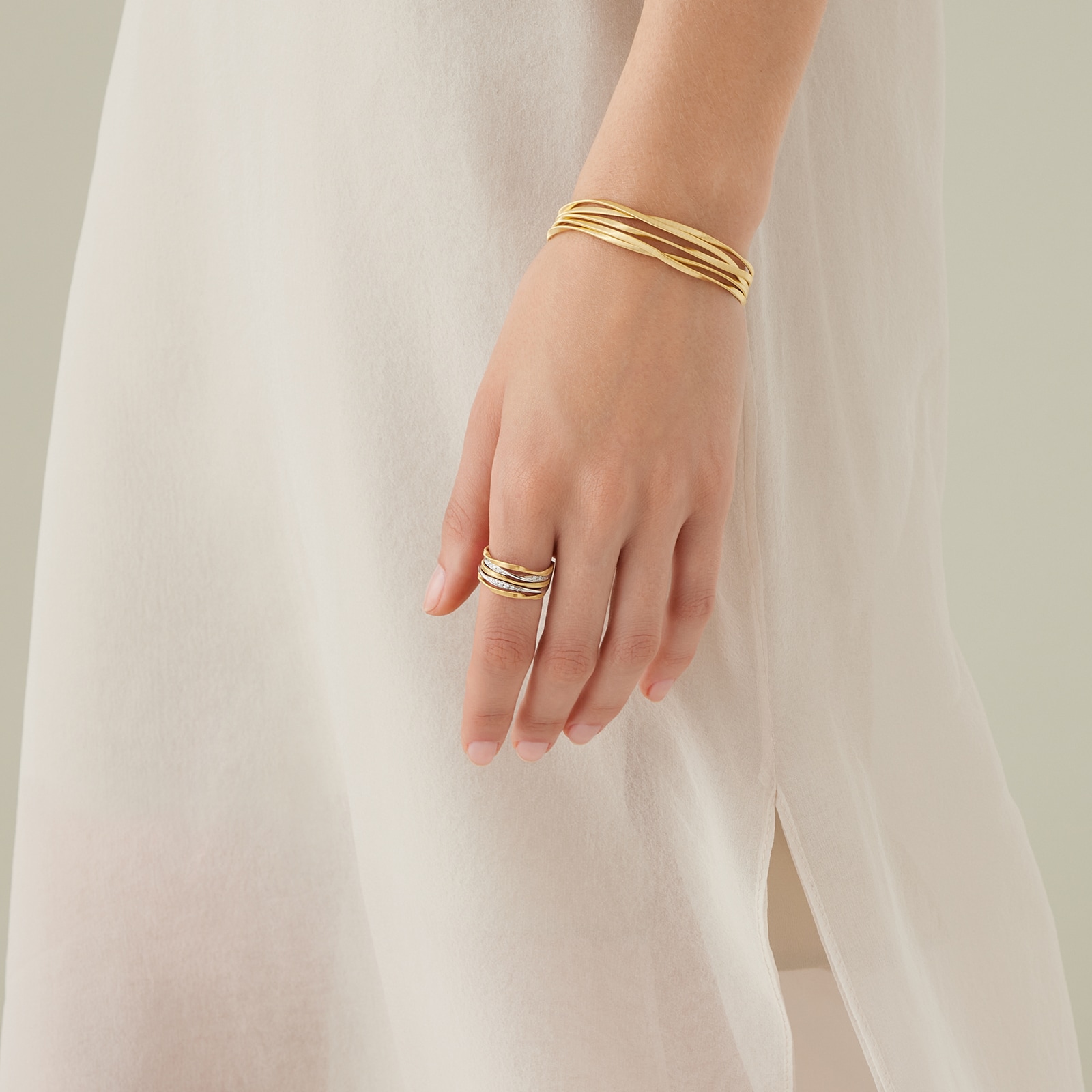 Marco Bicego 18ct Yellow Gold Marrakech Five Strand Coil Bracelet BG852 ...