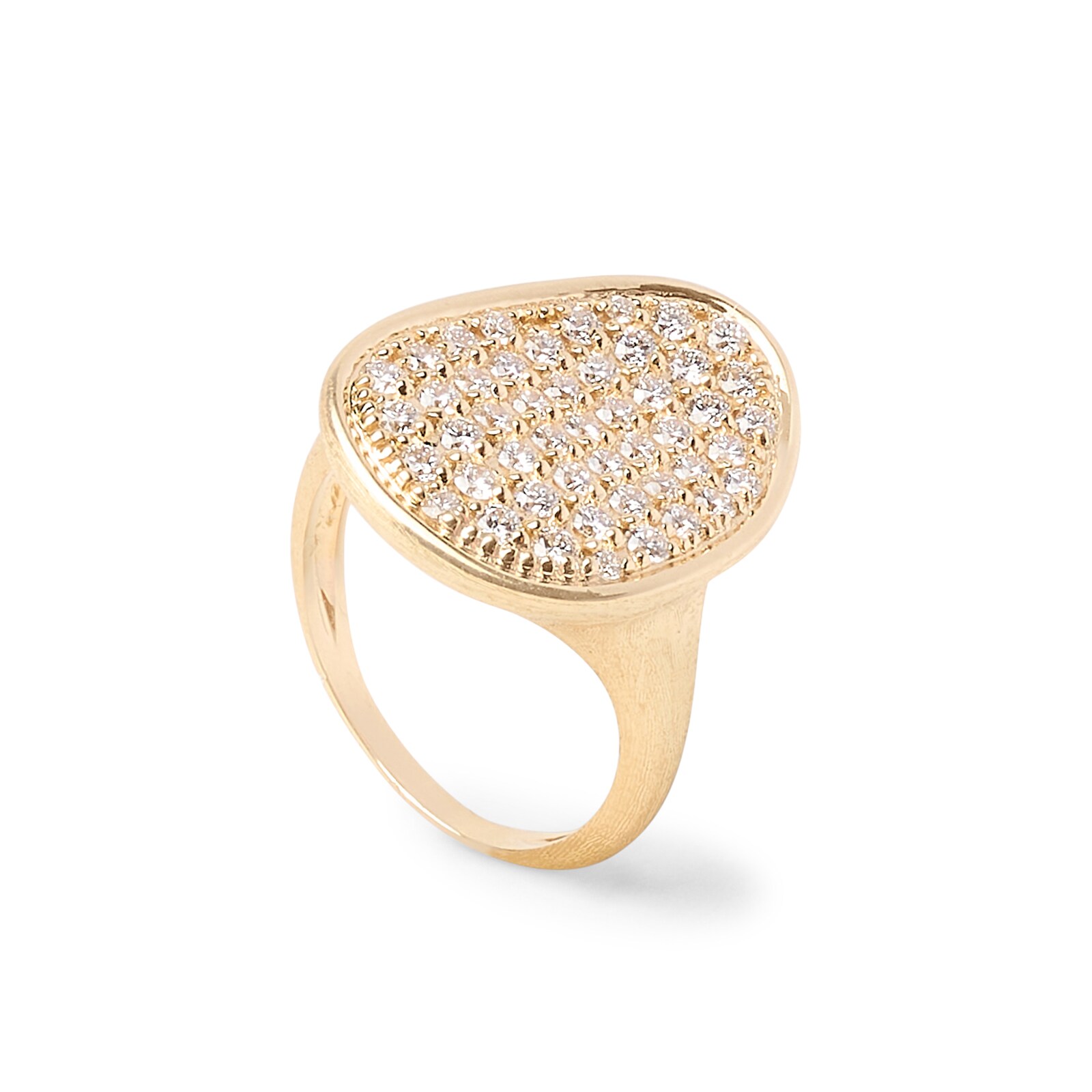 Marco Bicego 18ct Yellow Gold Lunaria Alta Diamond Pavé Ring AB566 B1 ...