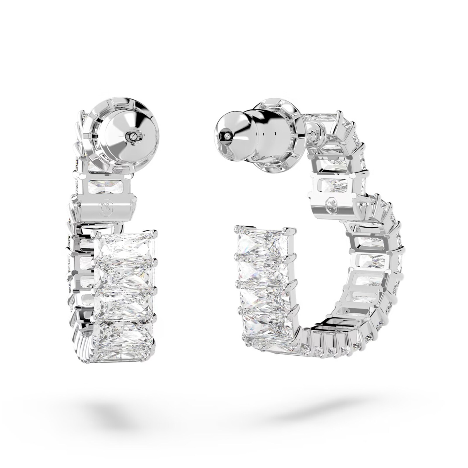 SWAROVSKI Matrix Rhodium Plated Heart Shaped Hoop Earrings 5653170 ...