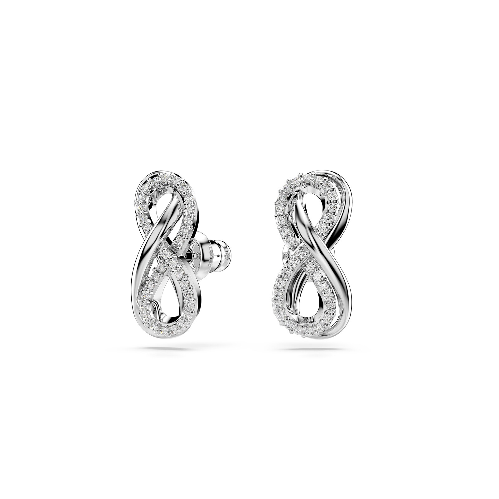 SWAROVSKI Hyperbola Silver Coloured Crystal Infinity Studs 5687269 | Goldsmiths