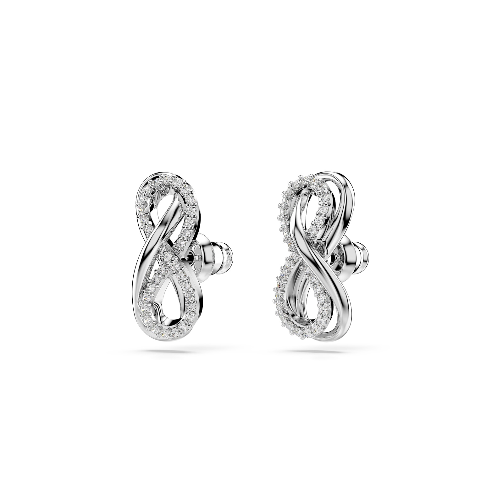 SWAROVSKI Hyperbola Silver Coloured Crystal Infinity Studs 5687269 | Goldsmiths