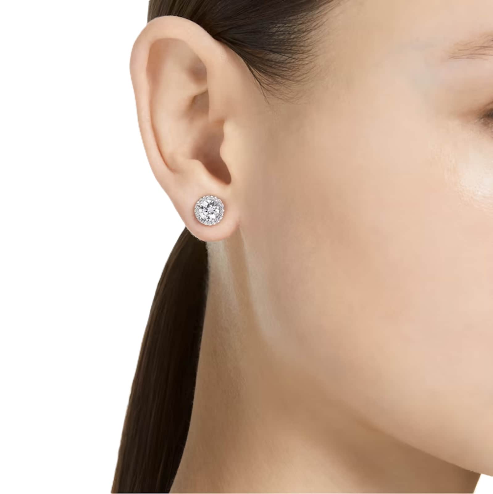SWAROVSKI Rhodium Plated Constella Cubic Zirconia Stud Earrings 5636269 ...