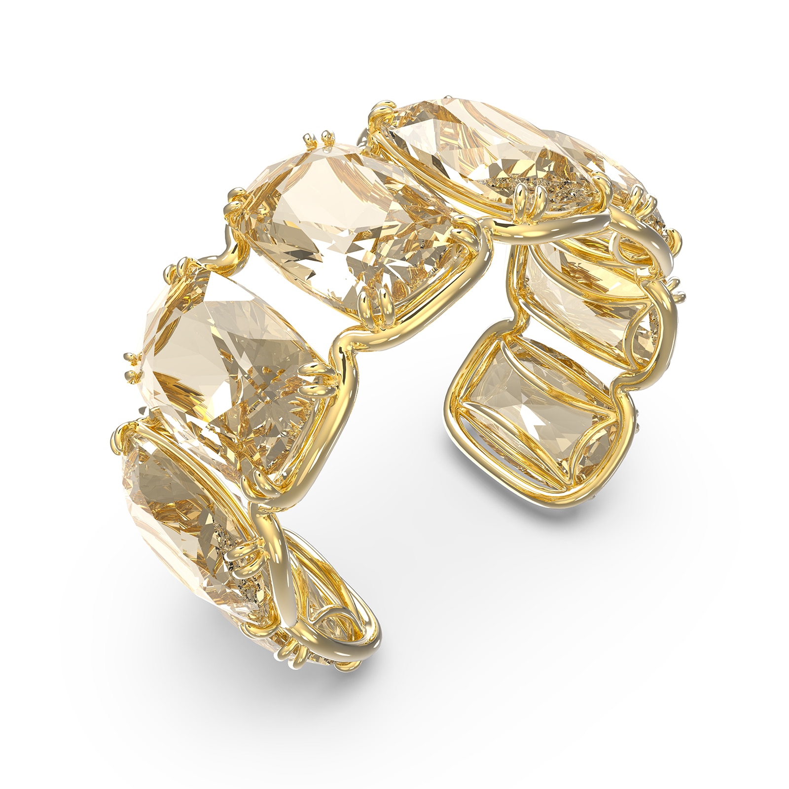 SWAROVSKI Yellow Gold Coloured Harmonia Gold Crystal Bangle 5616521 ...
