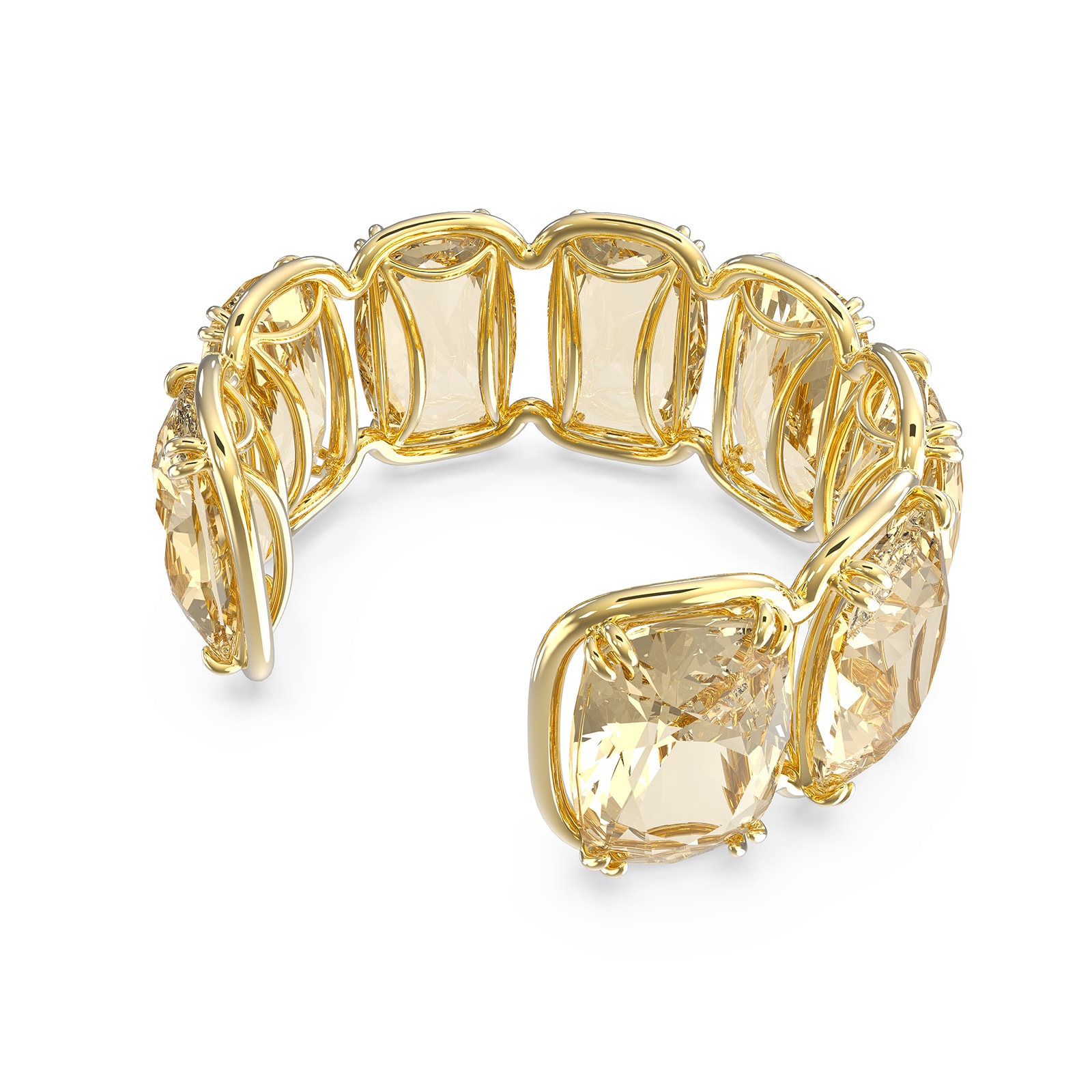 SWAROVSKI Yellow Gold Coloured Harmonia Gold Crystal Bangle 5616521 ...