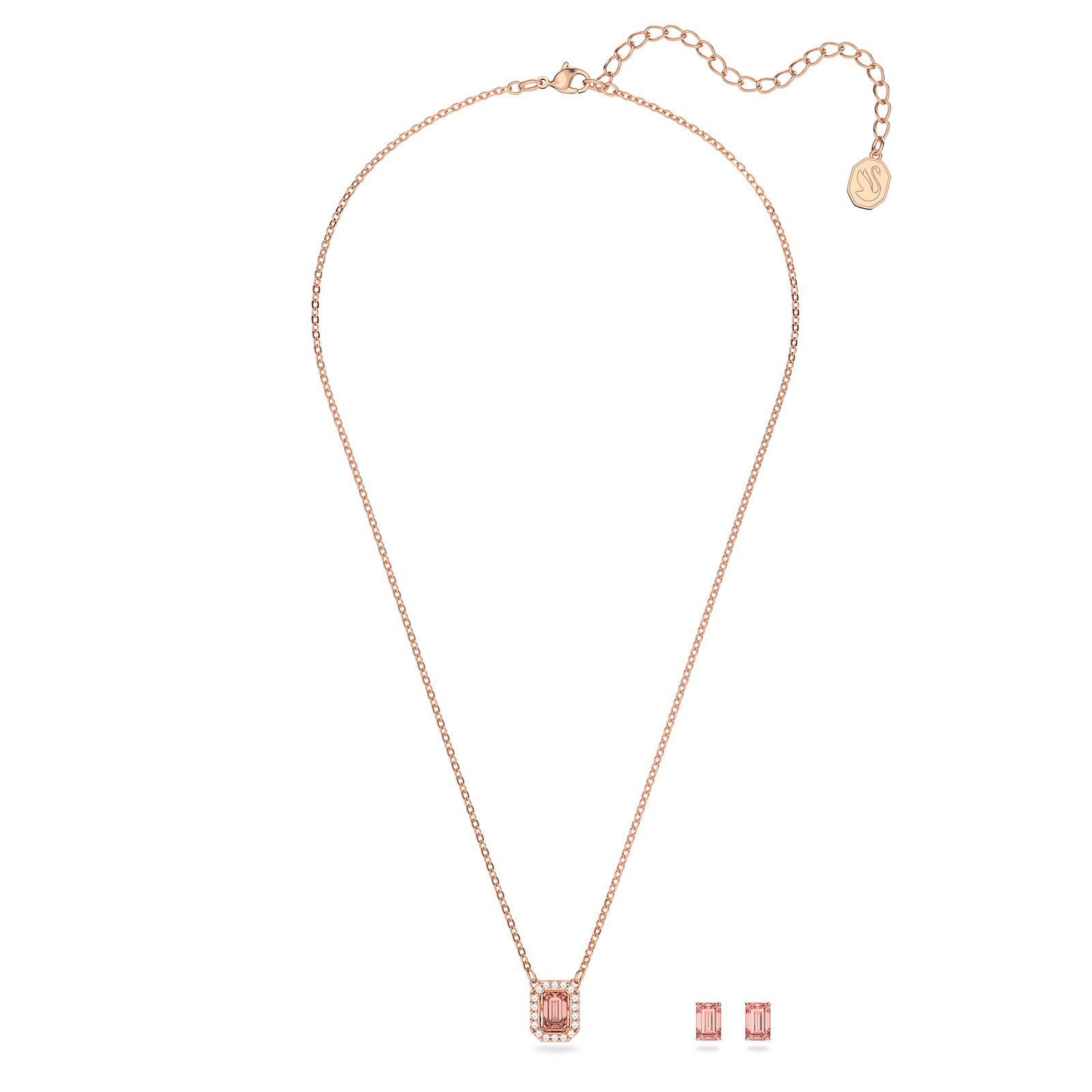 SWAROVSKI Rose Gold Coloured Millenia Pink Cubic Zirconia Box Set ...