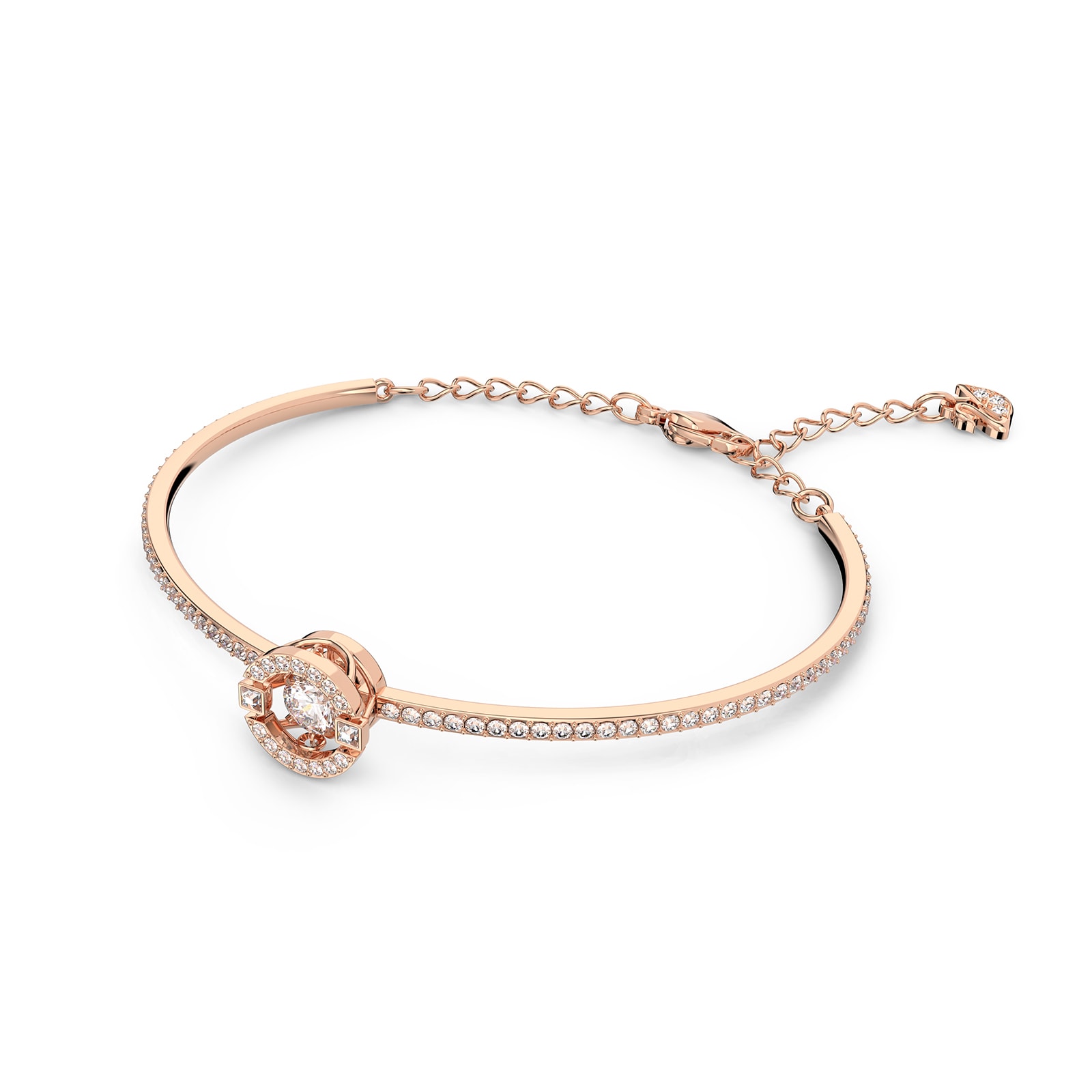 SWAROVSKI Rose Gold Coloured Sparkling White=Cubic Zirconia Bangle ...