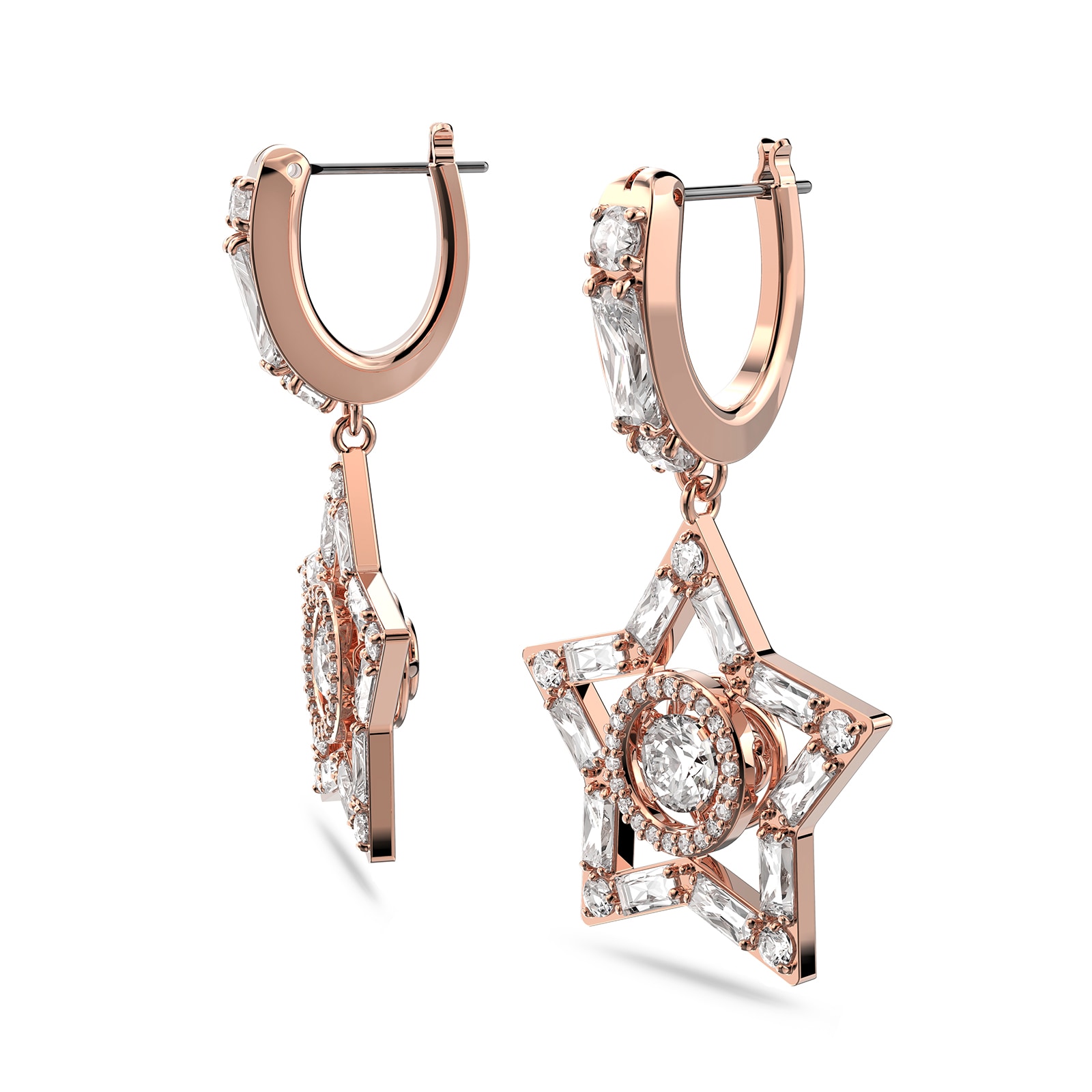 SWAROVSKI Rose Gold Coloured Stella Star Cubic Zirconia Drop Earrings ...