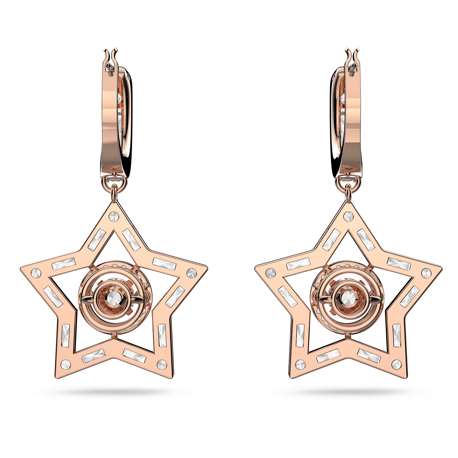 SWAROVSKI Rose Gold Coloured Stella Star Cubic Zirconia Drop Earrings ...