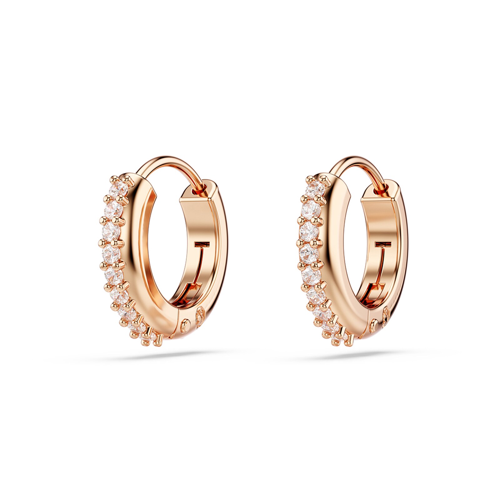SWAROVSKI Matrix Rose Gold Coloured Cubic Zirconia Mini Hoop Earrings ...