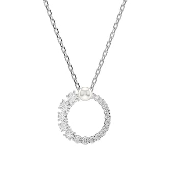 SWAROVSKI Volta Rose Gold Coloured Cubic Zirconia Bow Pendant 5656741 ...