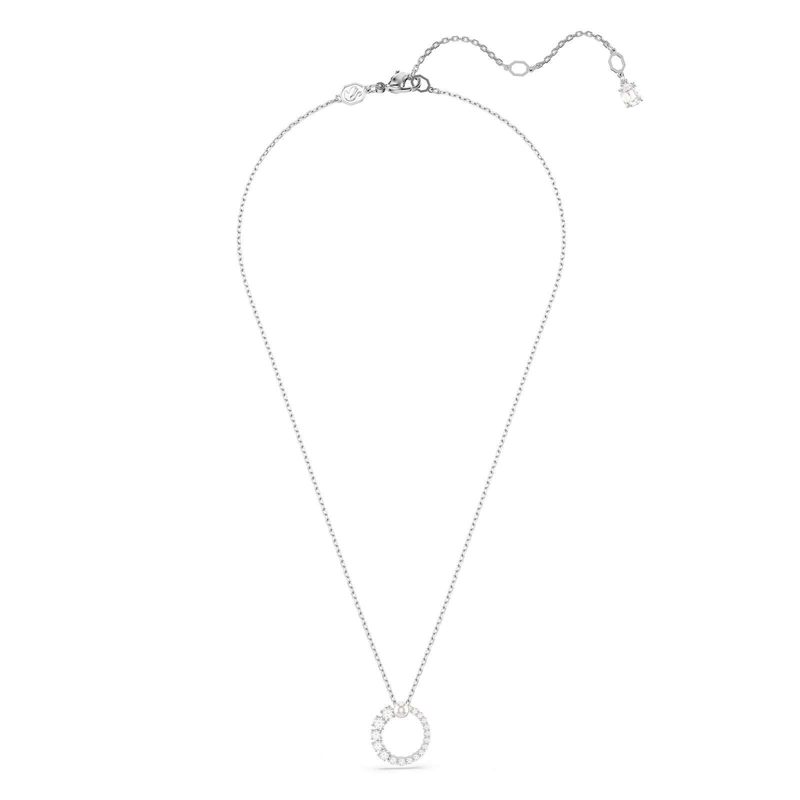 SWAROVSKI Matrix Silver Coloured Cubic Zirconia & Pearl Pendant ...