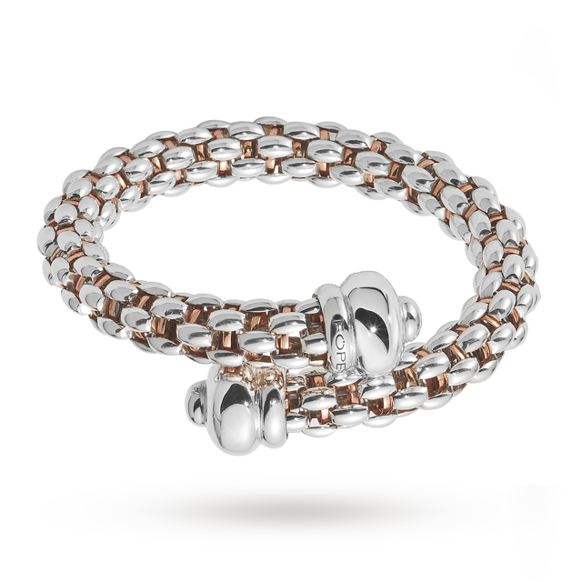 FOPE Silver Star Cross Over Bangle 212AG-INC | Mappin and Webb