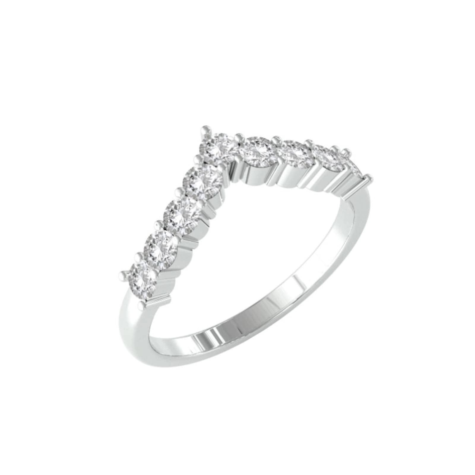 By Request 9ct White Gold 0.45cttw Brilliant Cut Diamond Wishbone Ring ...