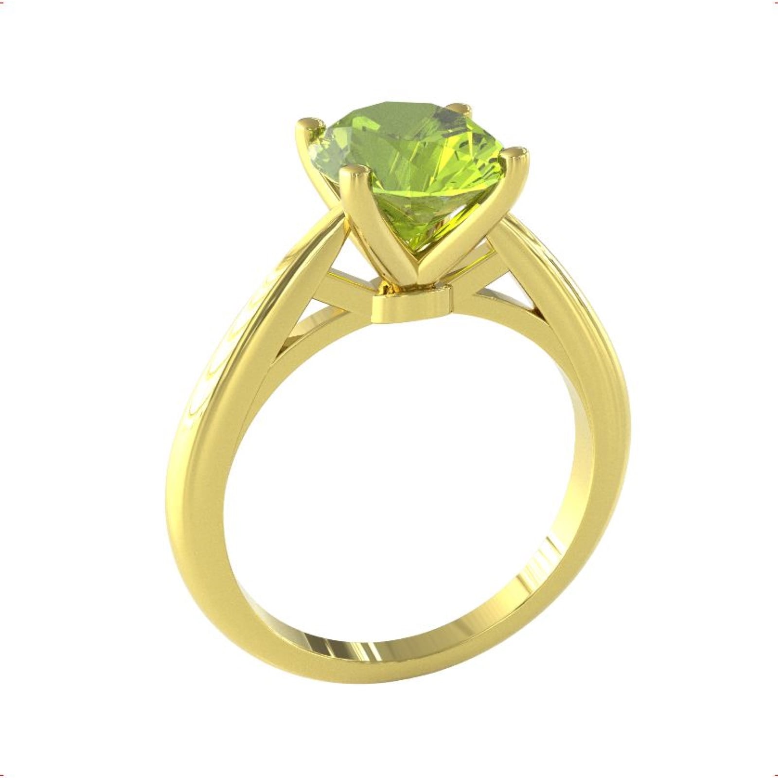 By Request 9ct Yellow Gold Peridot Ring - Ring Size O 21010421 | Goldsmiths