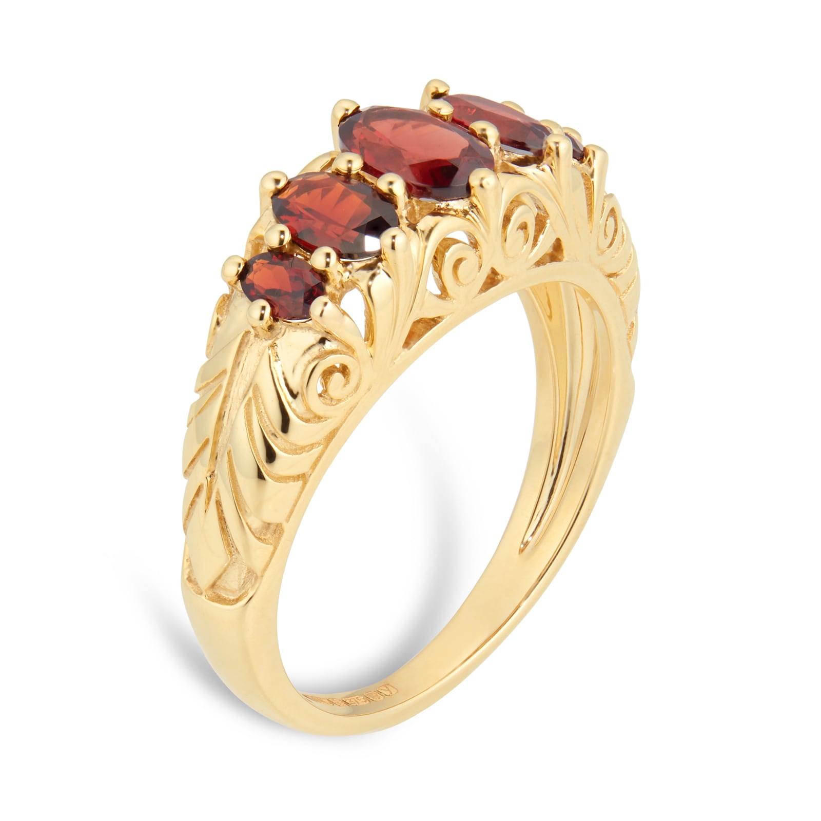 By Request 9ct Yellow Gold Victorian Style 5 Stone Garnet Rings - Ring ...