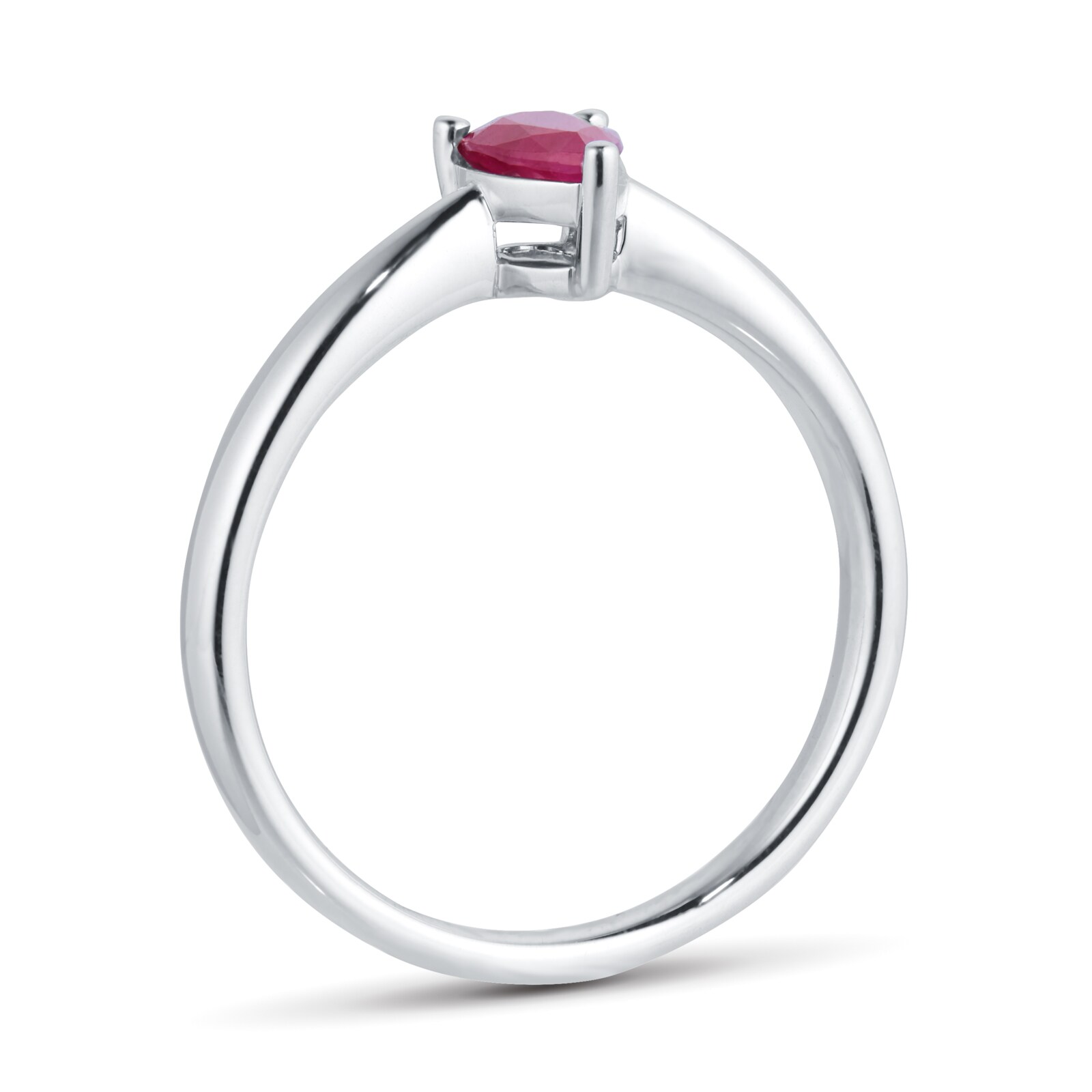 By Request 9ct White Gold 4 Claw Pear Cut Ruby Ring 78.140323.RUBY.9W ...
