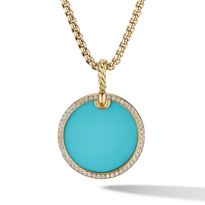 David Yurman DY Elements® Disc Pendant in 18ct Yellow Gold with ...