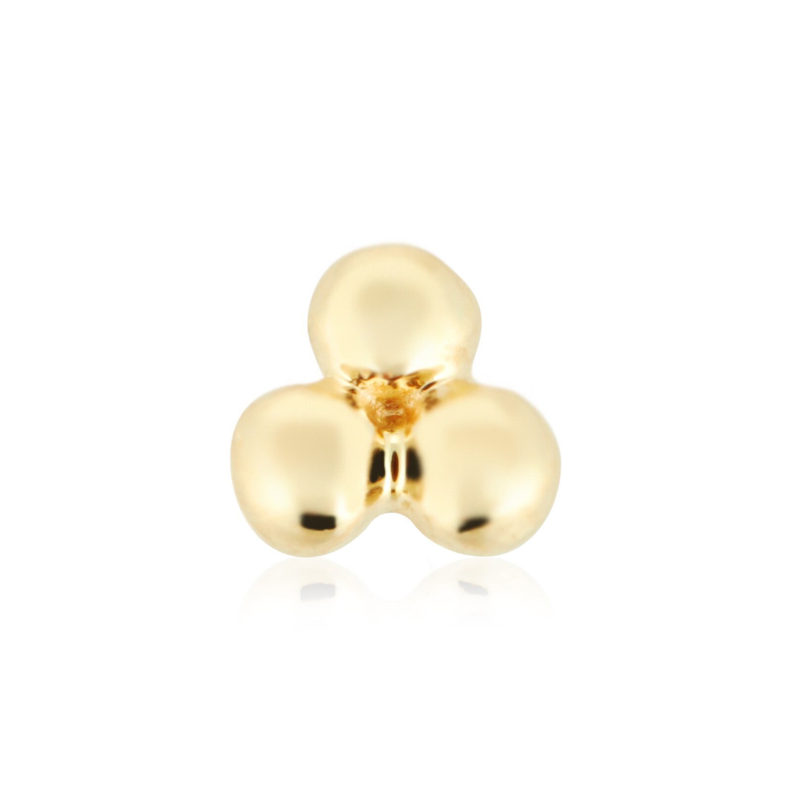 Maria Tash 14ct Yellow Gold Ball Trinity Ball Single Threaded Stud ...