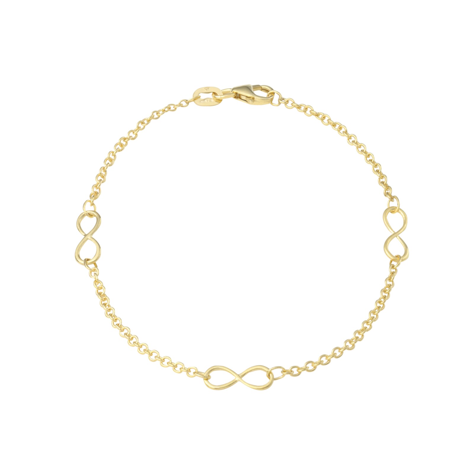 AMOR 9ct Yellow Gold Infinity Loop Bracelet 2023803 | Goldsmiths