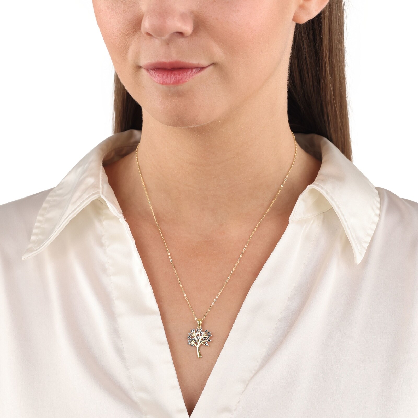 AMOR 9ct Yellow Gold Tree Necklace 2014305 | Goldsmiths