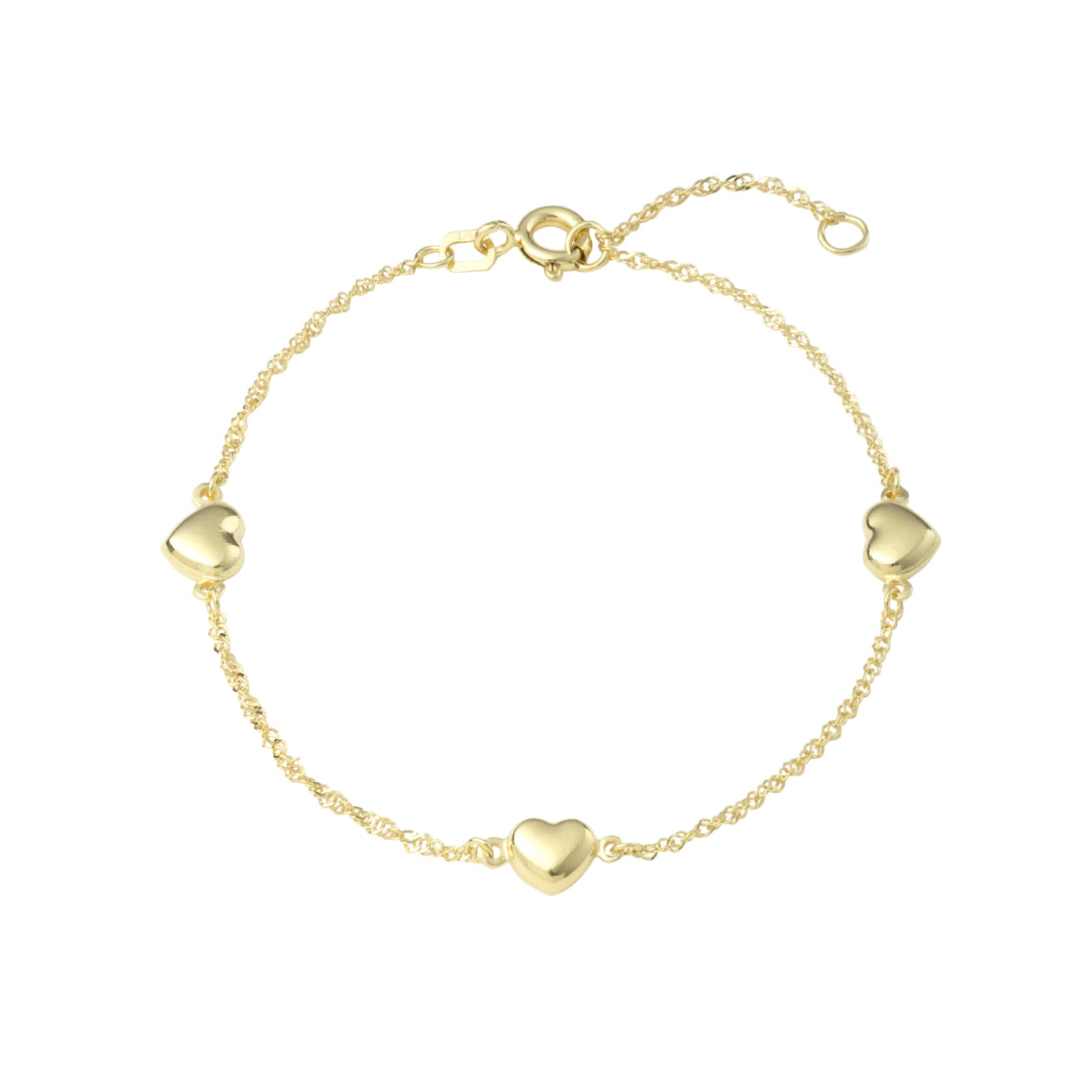 AMOR 9ct Yellow Gold Heart Bracelet 2031377 | Goldsmiths